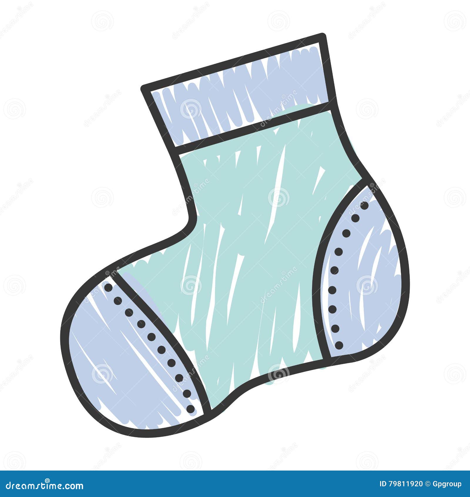 Baby sock icon stock vector. Illustration of funny, fabric - 79811920