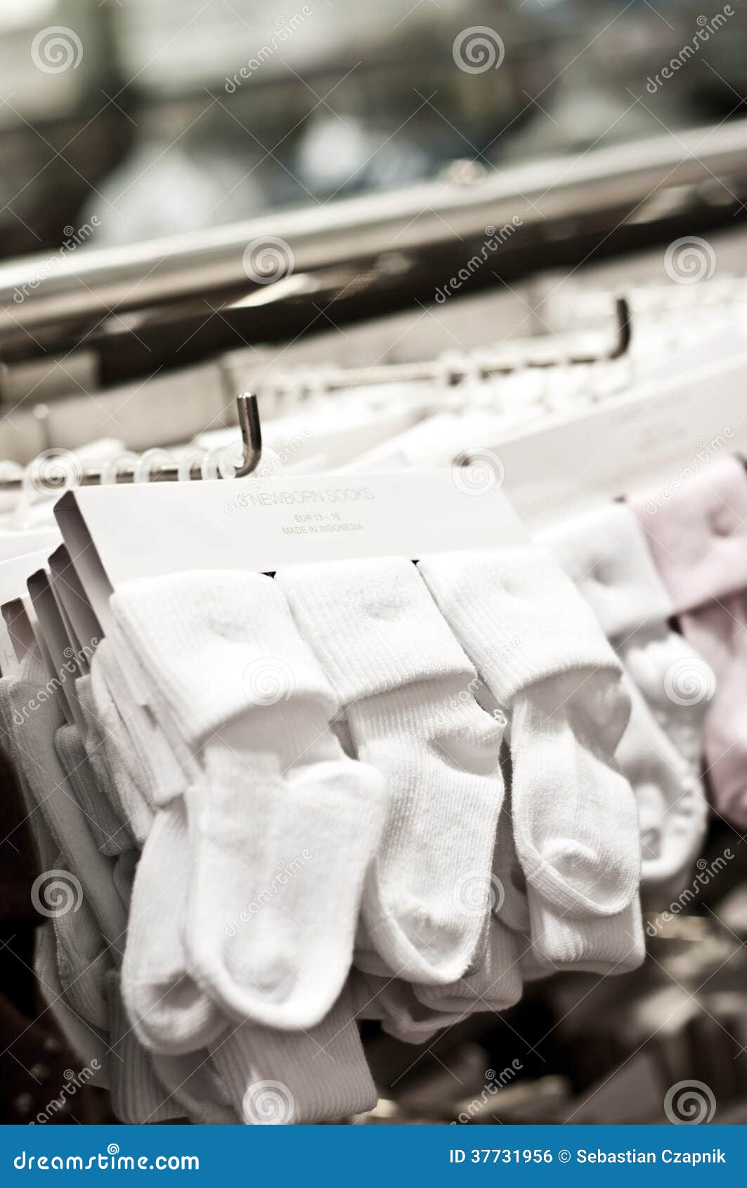 Baby Socks Hanging in a Store Stock Photo - Image of little, stockings ...