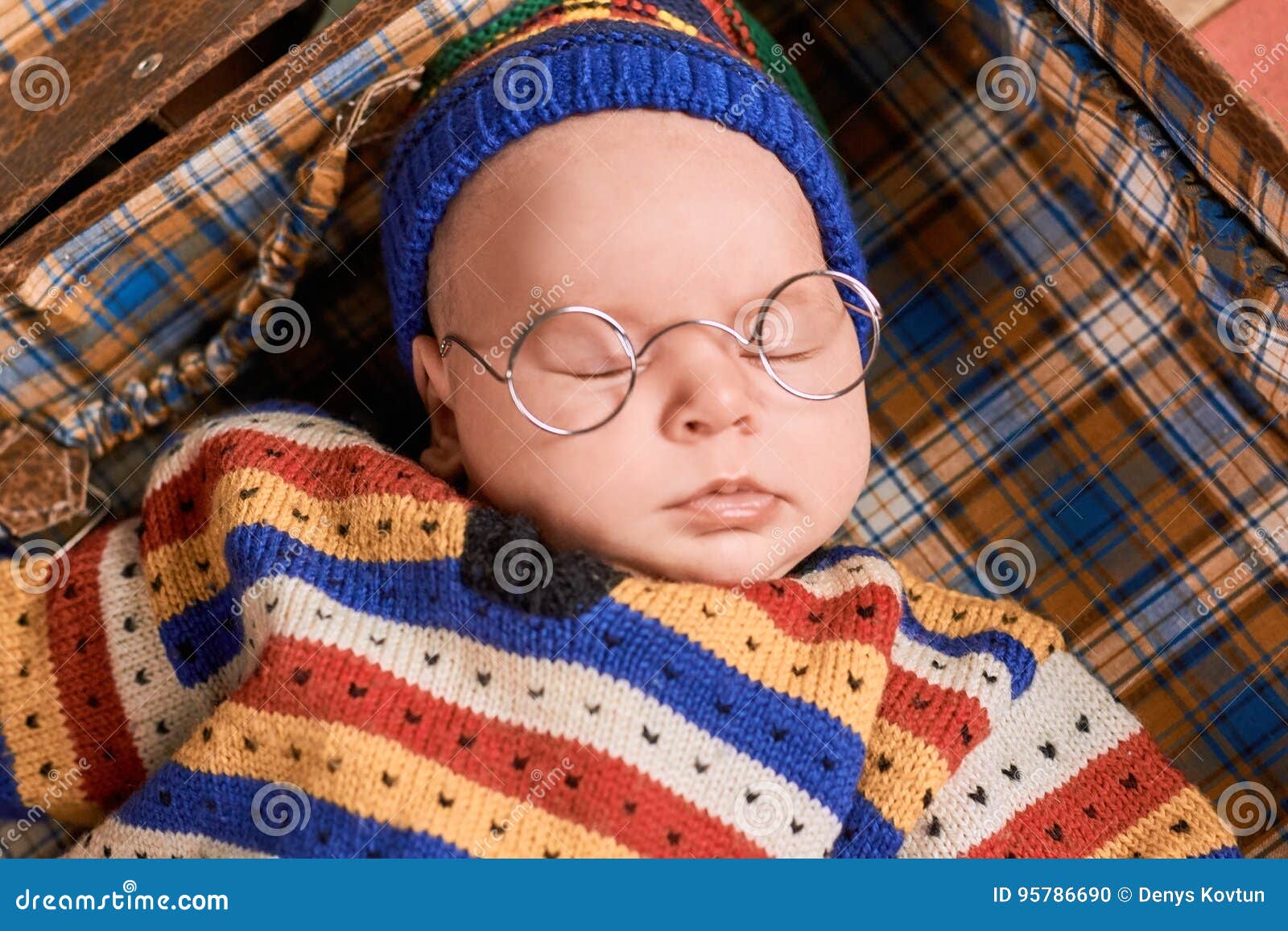 Baby in Spectacles Sleeping. Stock Photo - Image of care, home: 95786690