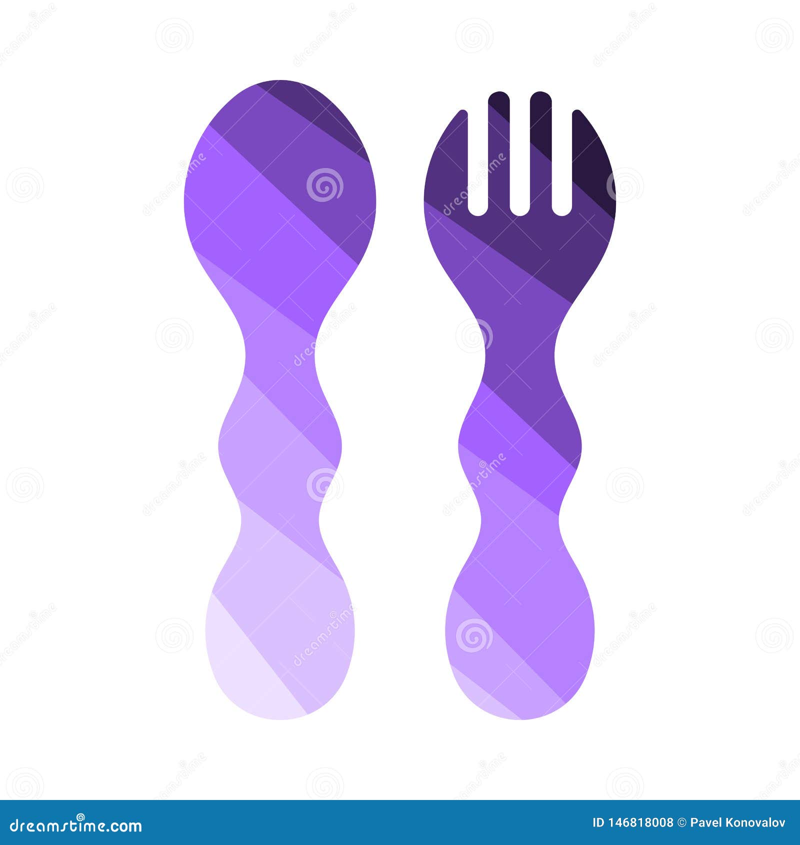 Baby Spoon and Fork Icon stock vector. Illustration of tool - 146818008