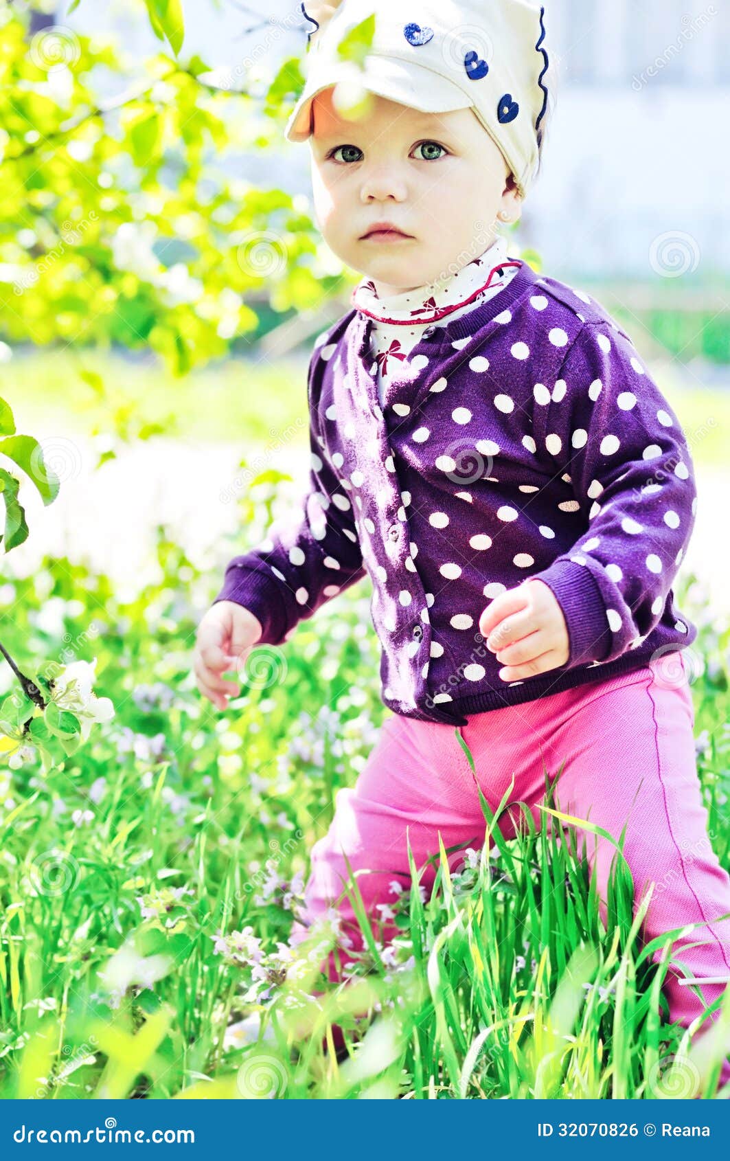 Baby in spring time stock photo. Image of beautiful, little - 32070826