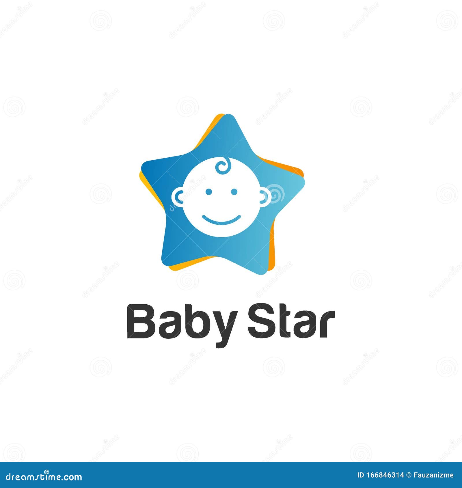 Baby Star Logo Template stock vector. Illustration of child - 166846314