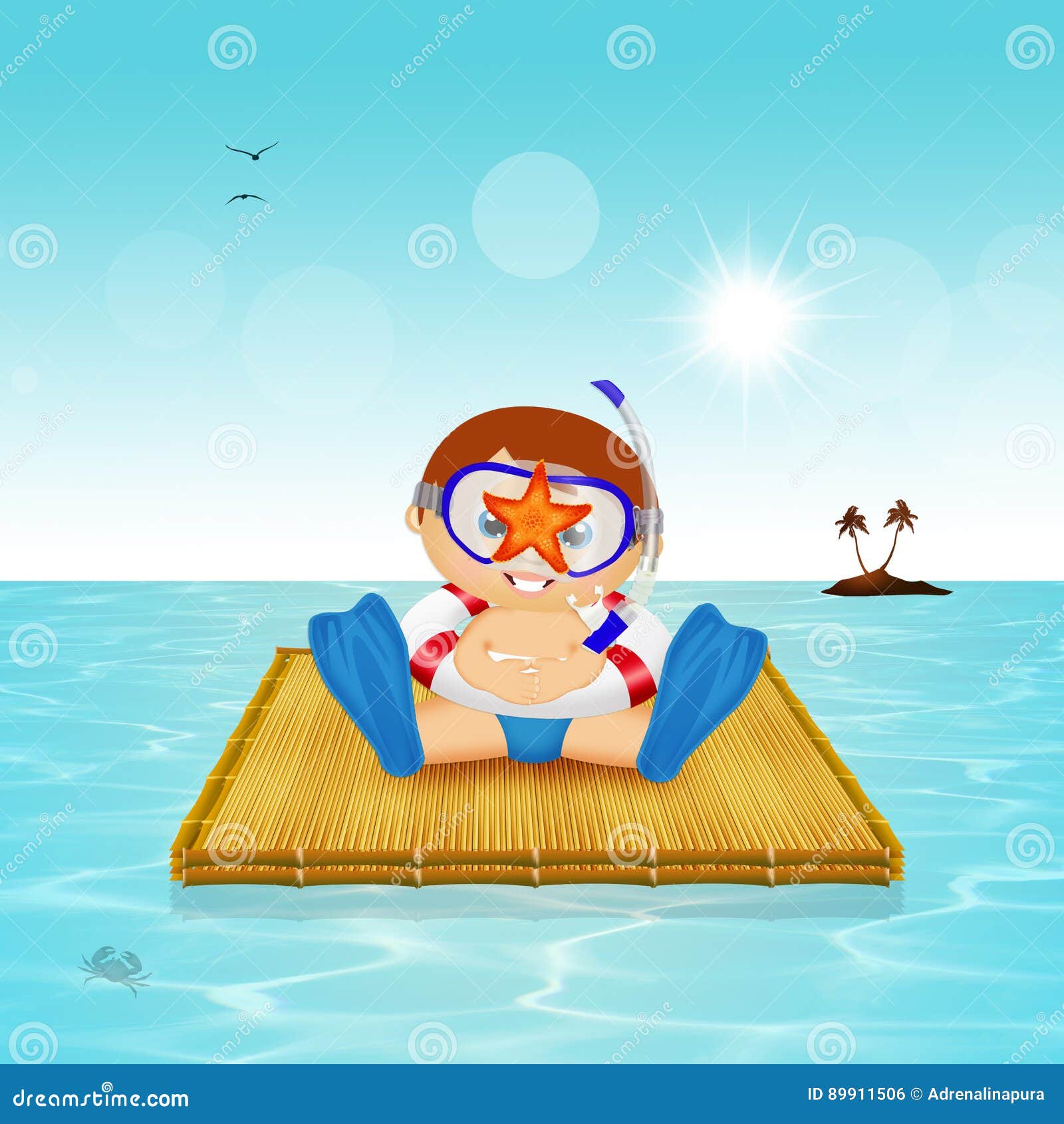 A Joyful Scuba Buoyancy Compensator Cartoon Mascot Style Show Two ...