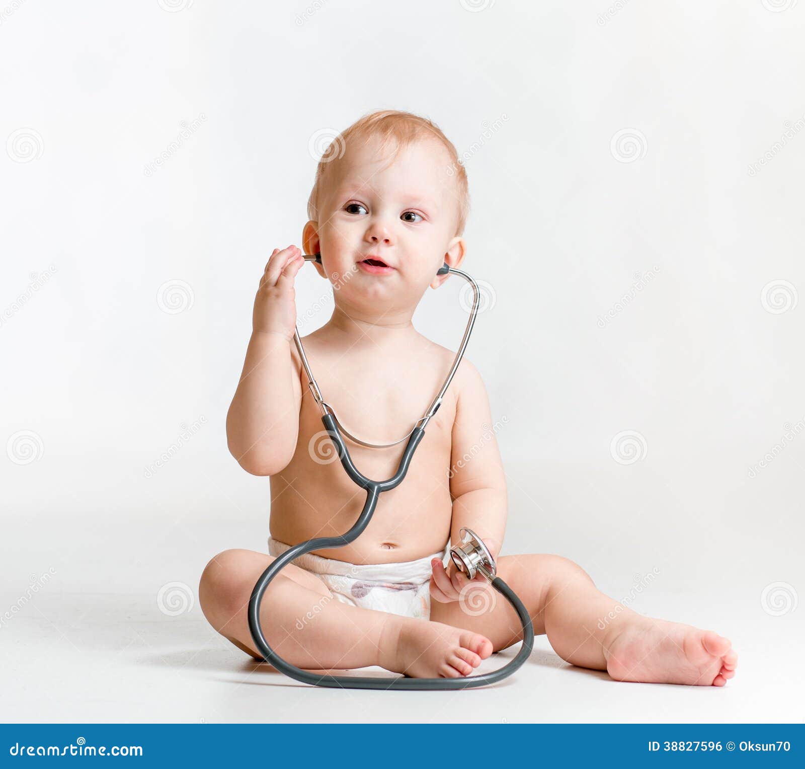 Baby with Stethoscope in Hands Stock Photo - Image of life, toddler ...