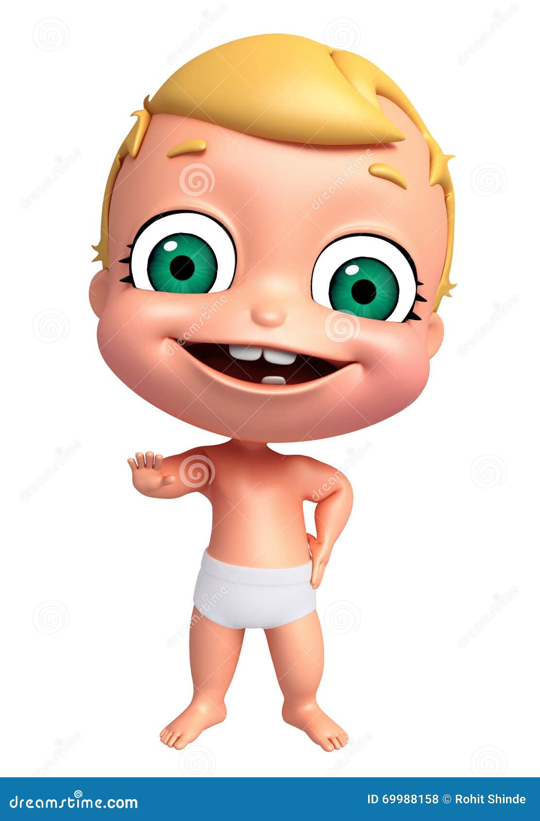 Baby with Stop pose stock illustration. Illustration of isolated - 69988158