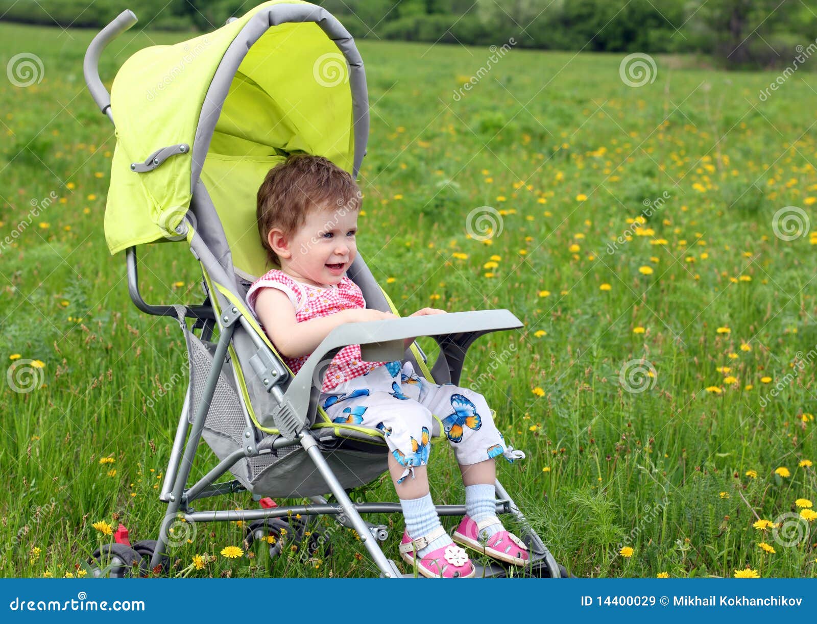 Baby in stroller stock image. Image of person, blossom - 14400029
