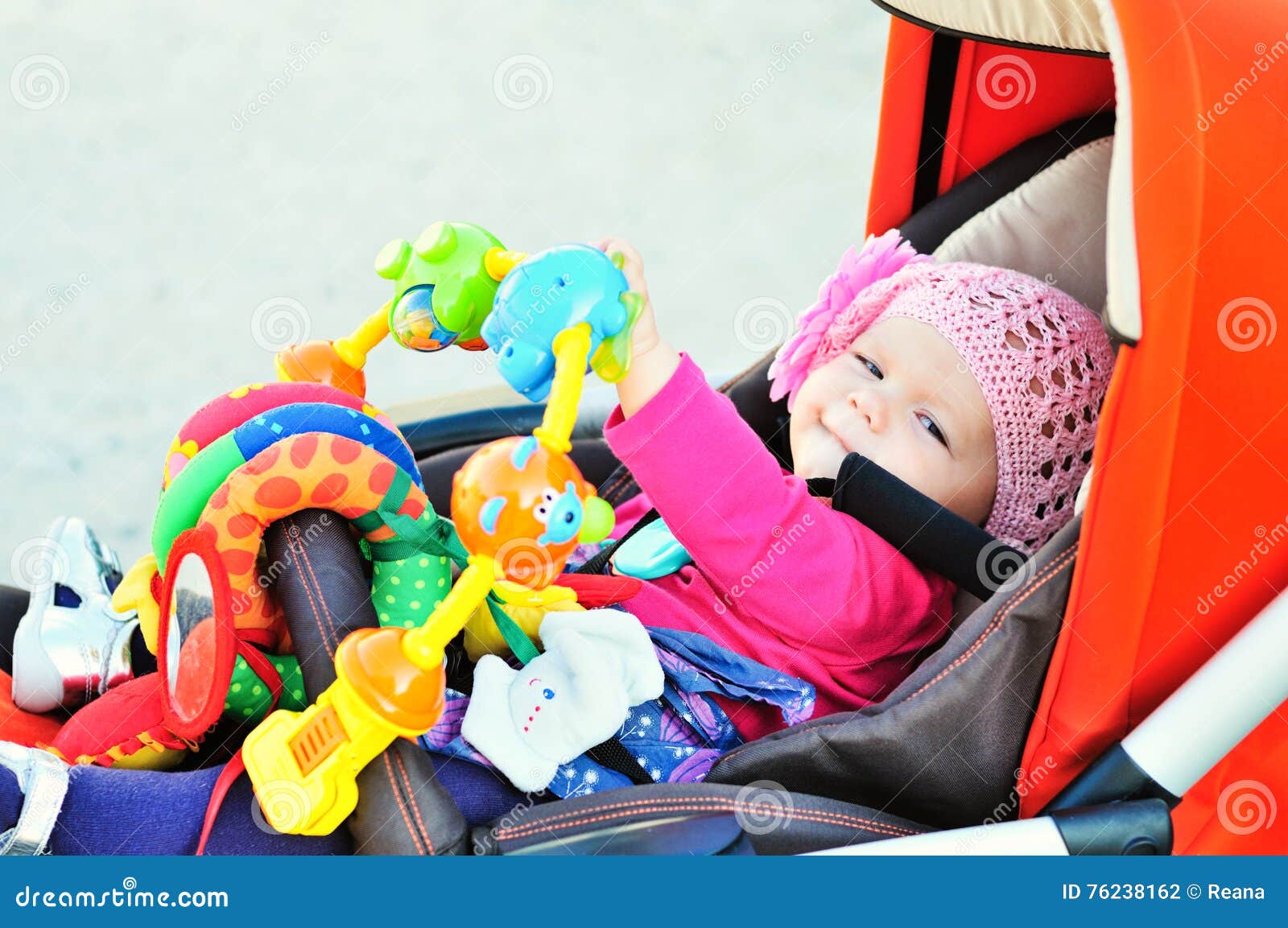 Baby in stroller stock photo. Image of girl, comfortable - 76238162