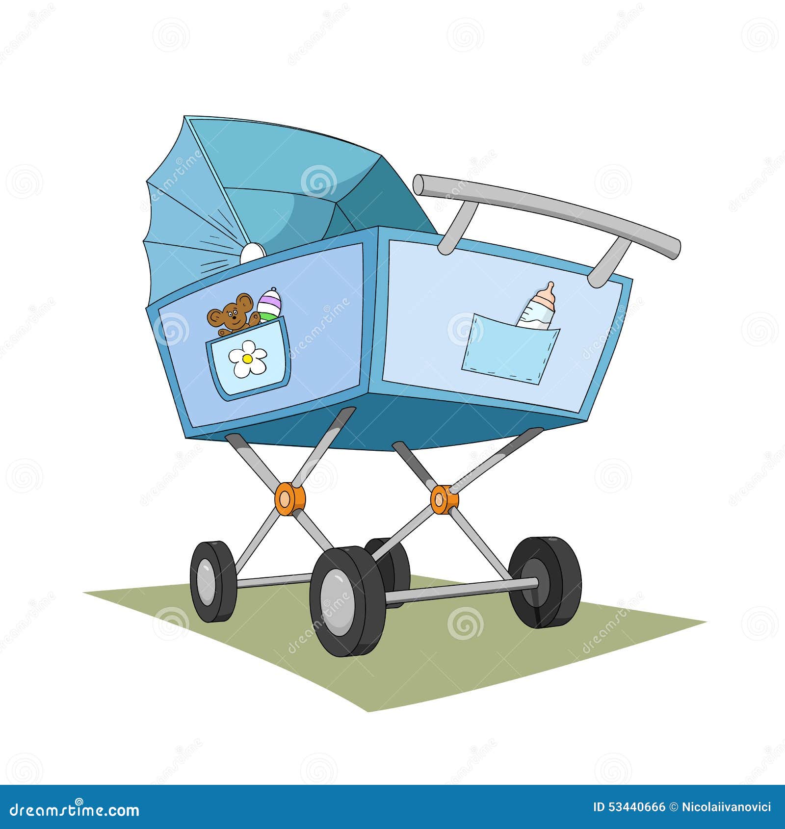 Baby stroller stock illustration. Illustration of isolated - 53440666