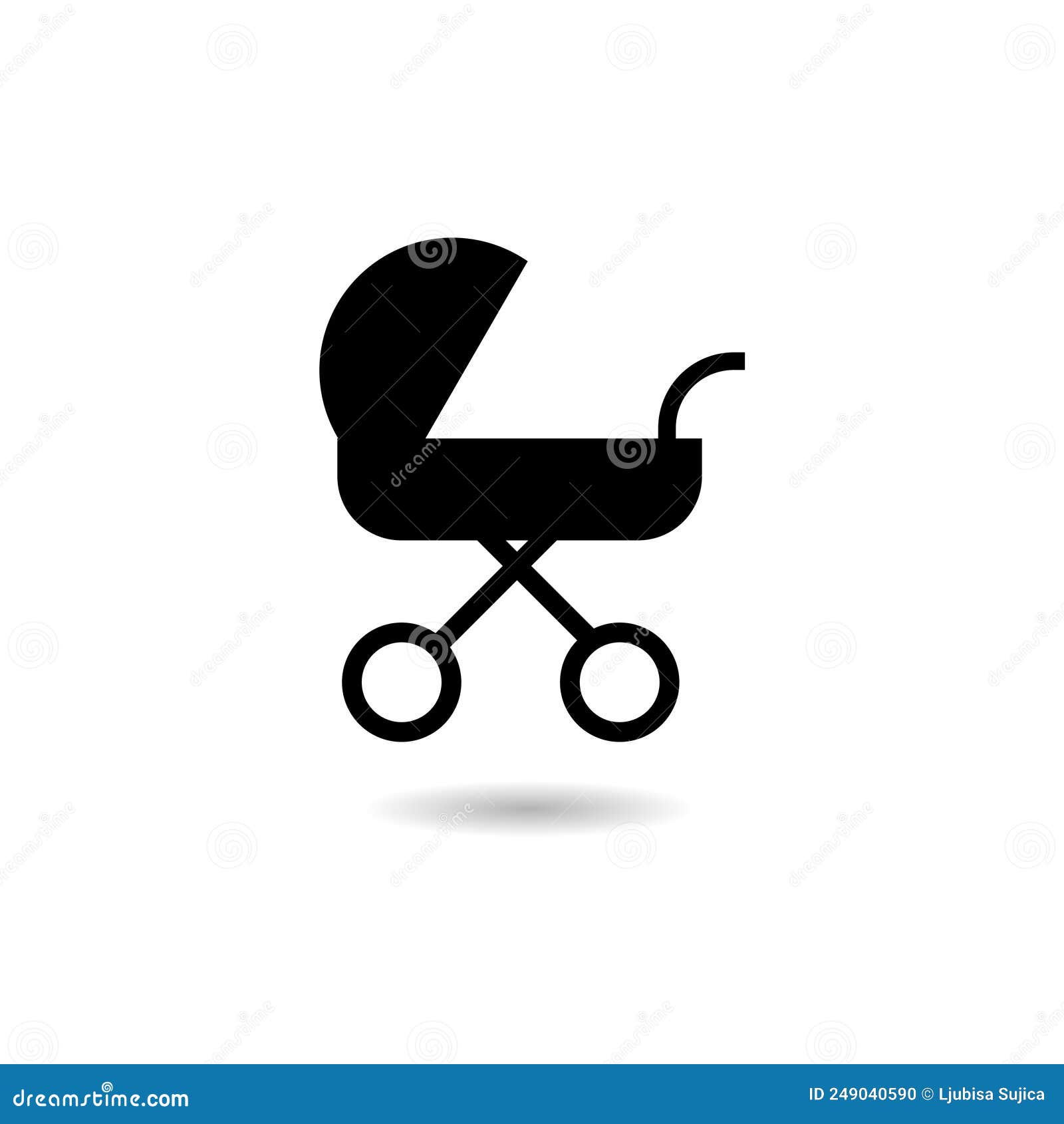 Baby Stroller Logo with Shadow Stock Vector - Illustration of baby ...