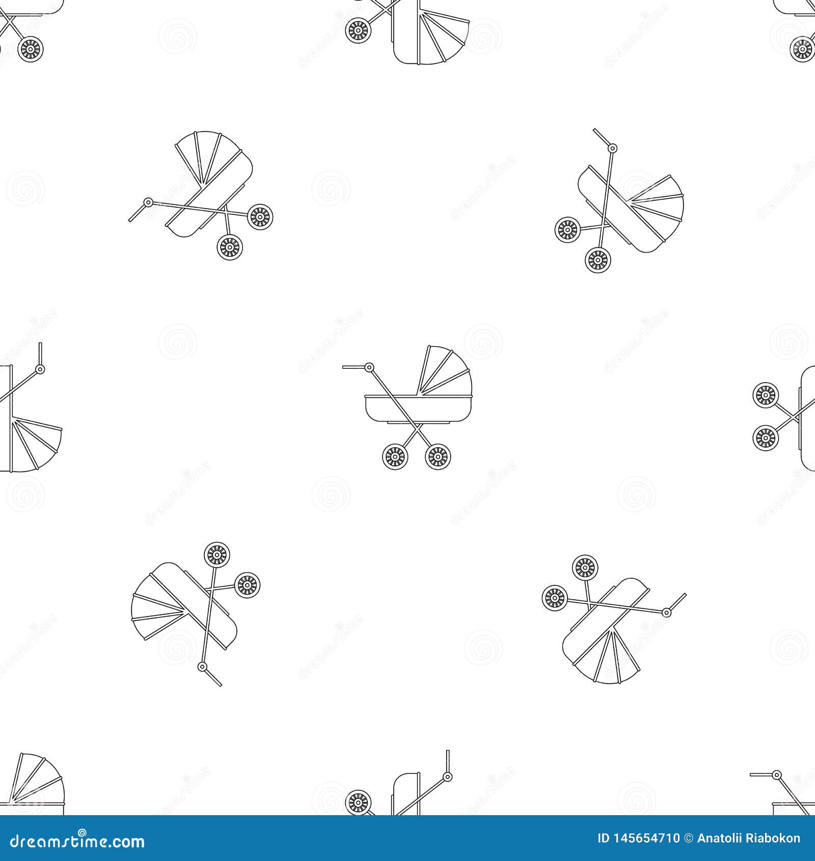 Baby Stroller Pattern Seamless Vector Stock Vector - Illustration of ...
