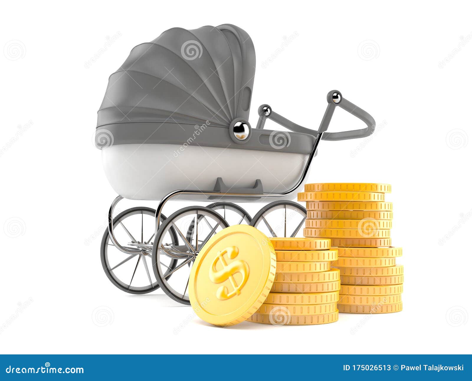 Stack Of Baby Diapers And The Open Diaper In Front. Absorbent Diaper ...