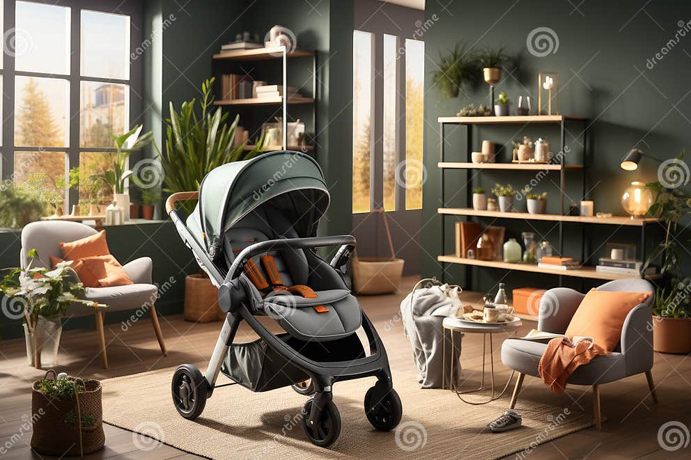 Baby Stroller Stands Gracefully in a Modern-style Room. the Image ...