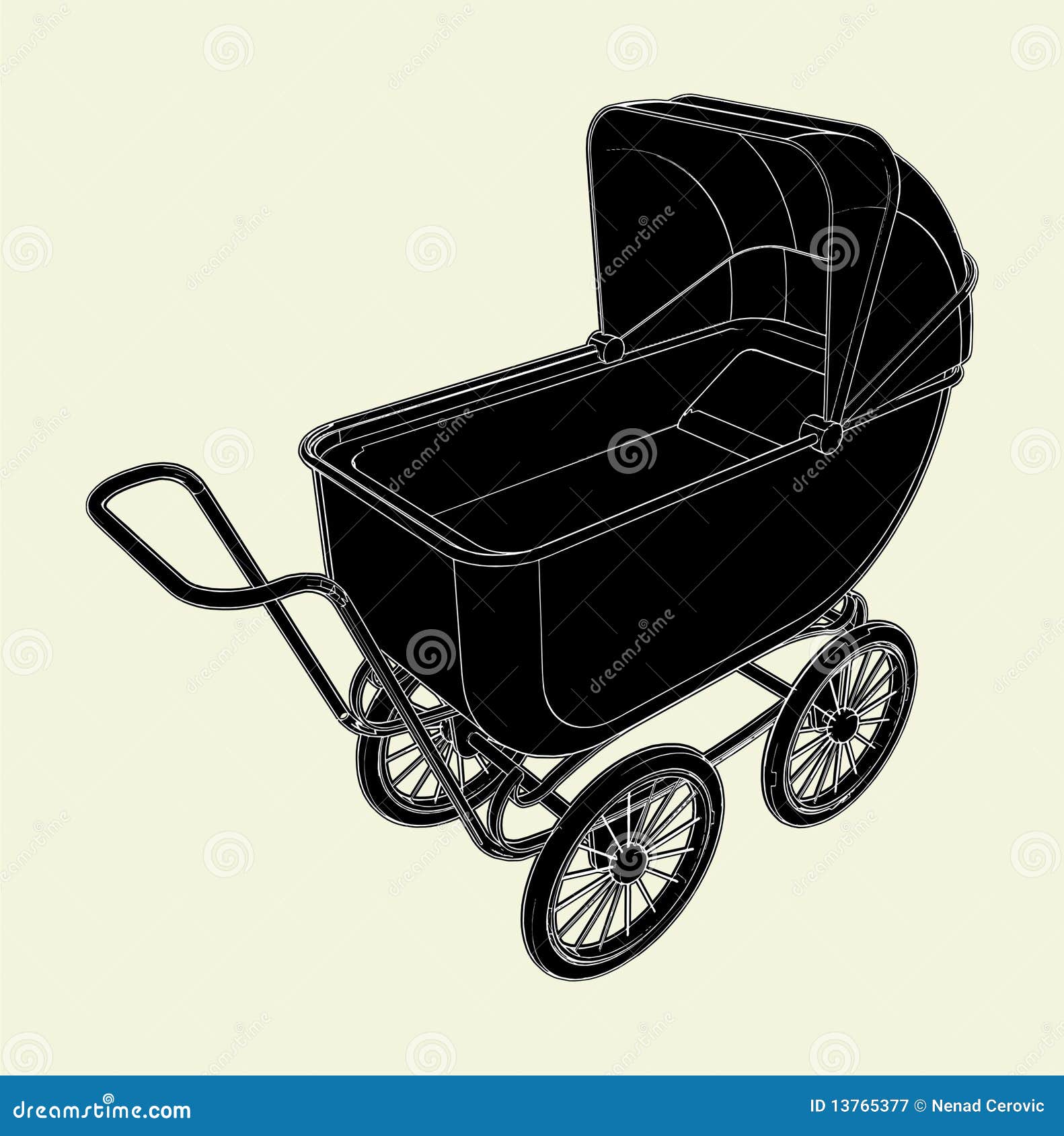 Baby Stroller Vector 02 stock vector. Illustration of young - 13765377