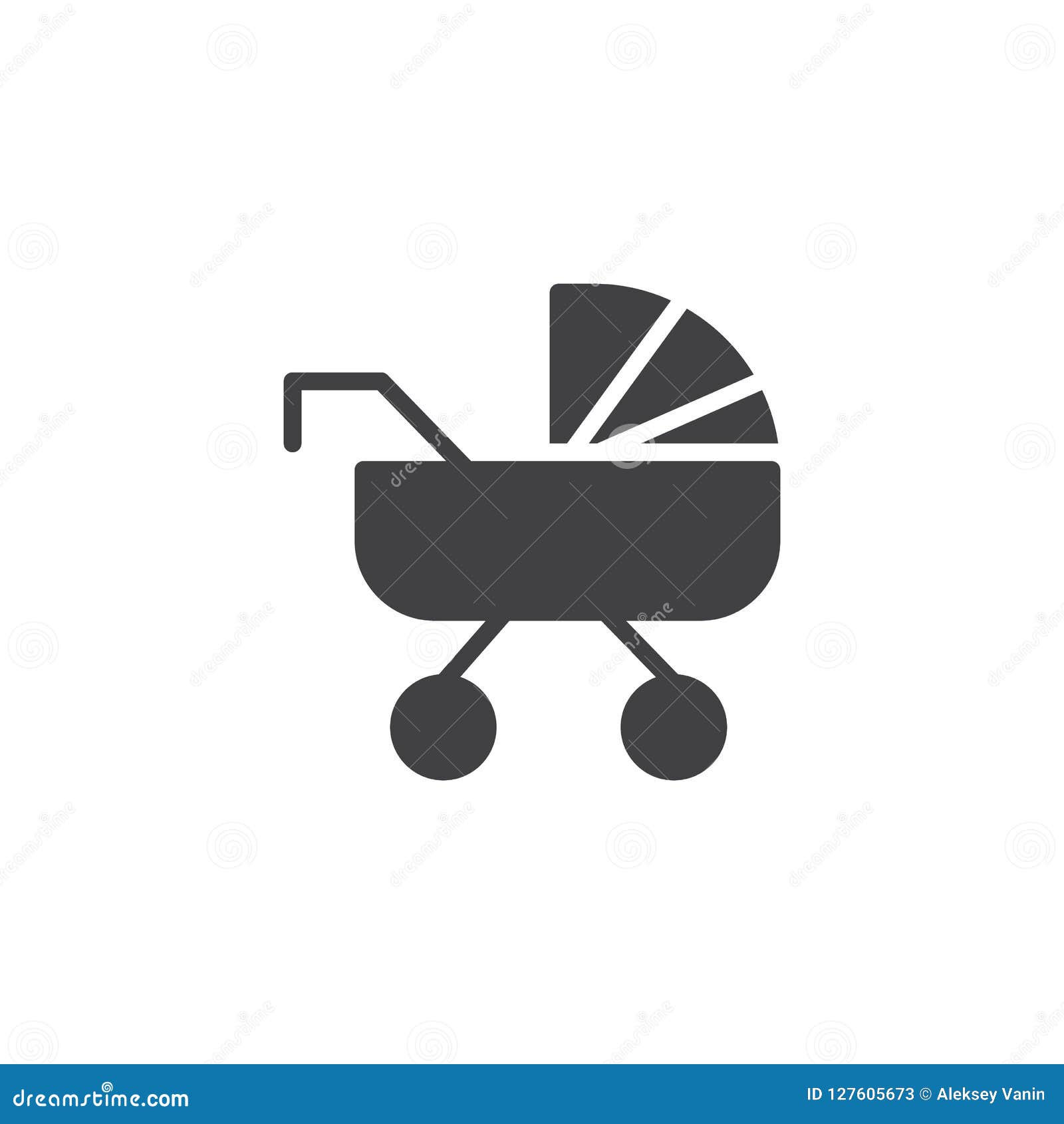 Baby stroller vector icon stock vector. Illustration of infant - 127605673