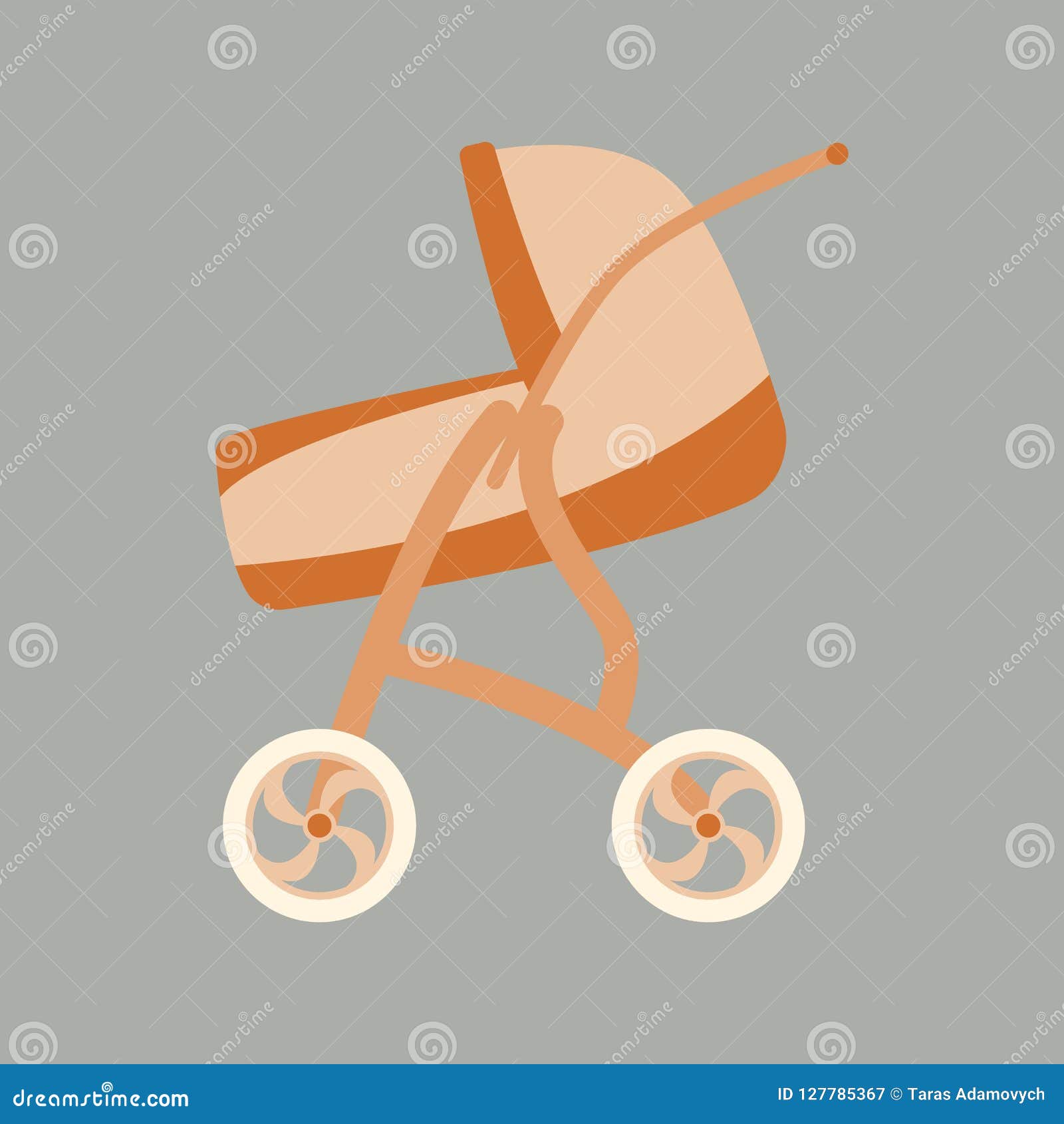 Baby Stroller Vector Illustration Flat Style Prifile Stock Vector ...