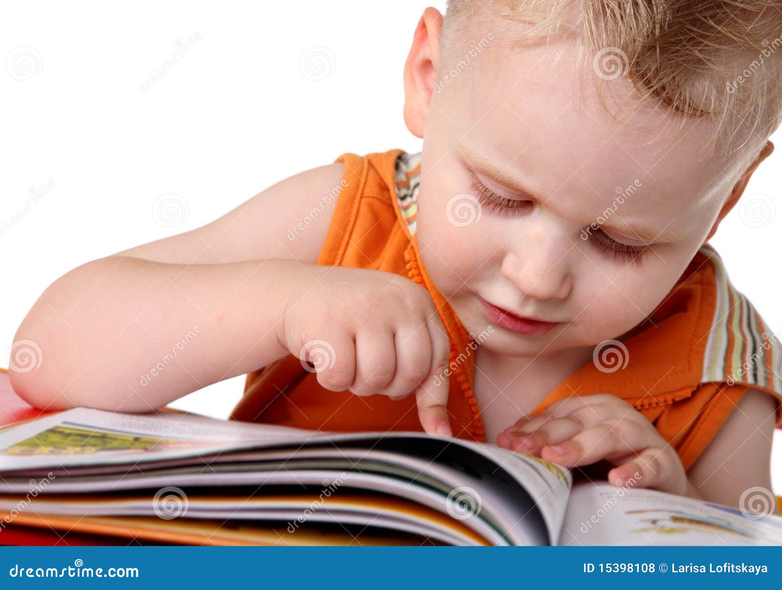 Baby studies to read stock photo. Image of intelligent - 15398108
