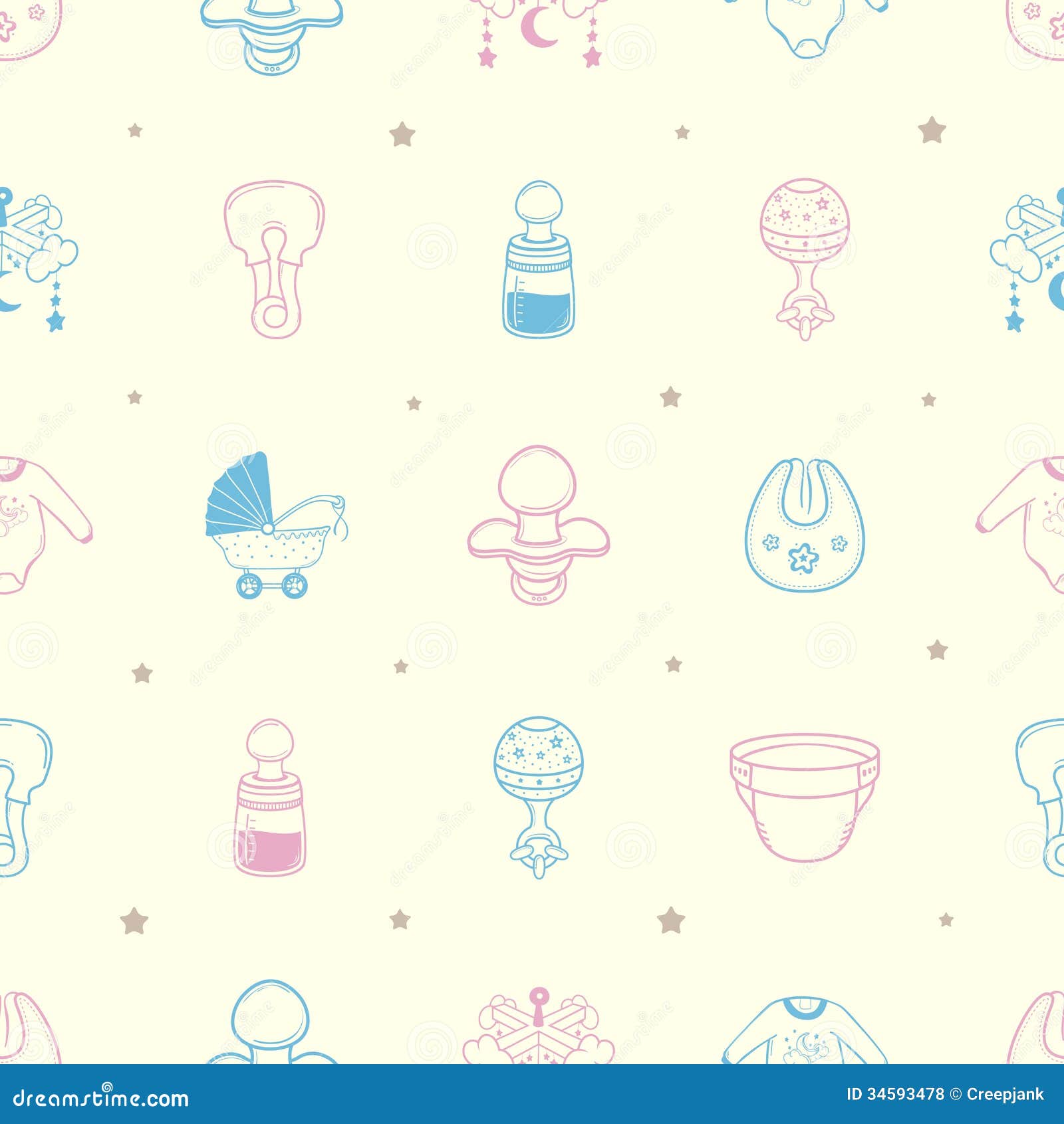 Baby Stuff Background Pattern Stock Illustration - Illustration of ...