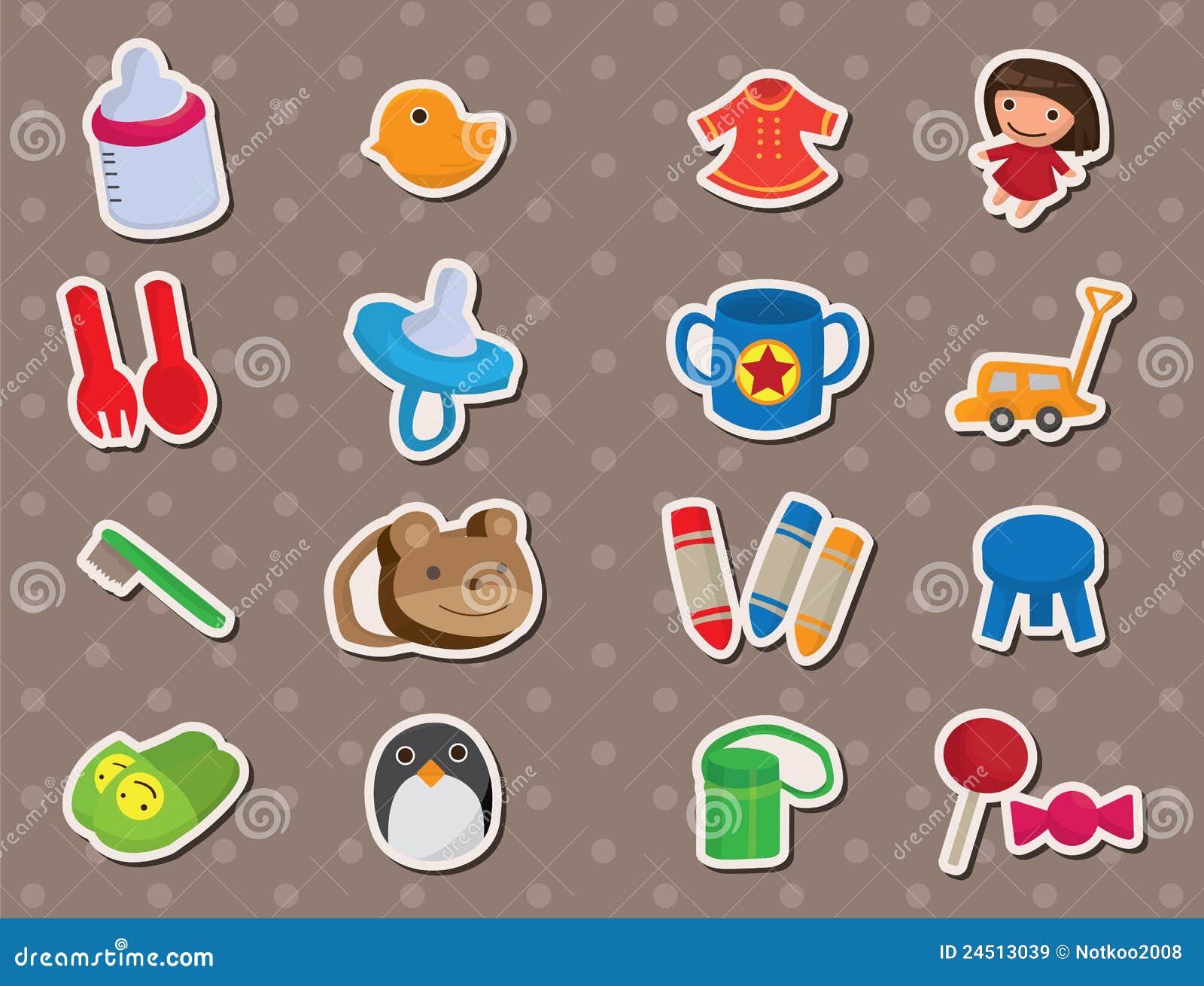 Baby stuff stickers stock vector. Illustration of clipart - 24513039