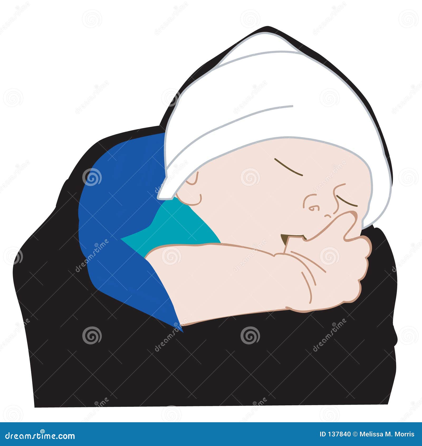 Baby Sucking Thumb Illustration Stock Illustration - Illustration of ...
