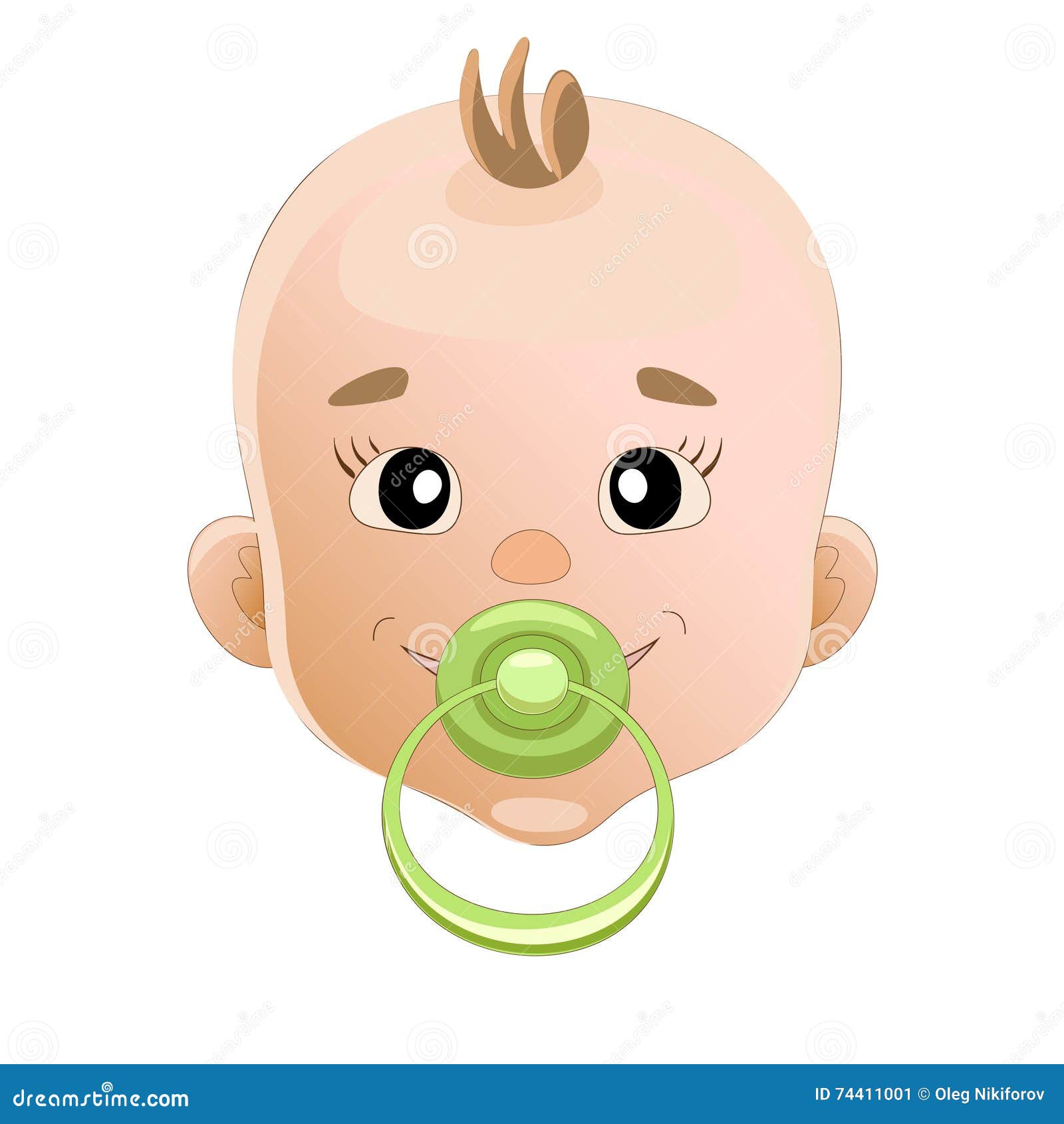 Baby sucks pacifier stock vector. Illustration of girl - 74411001
