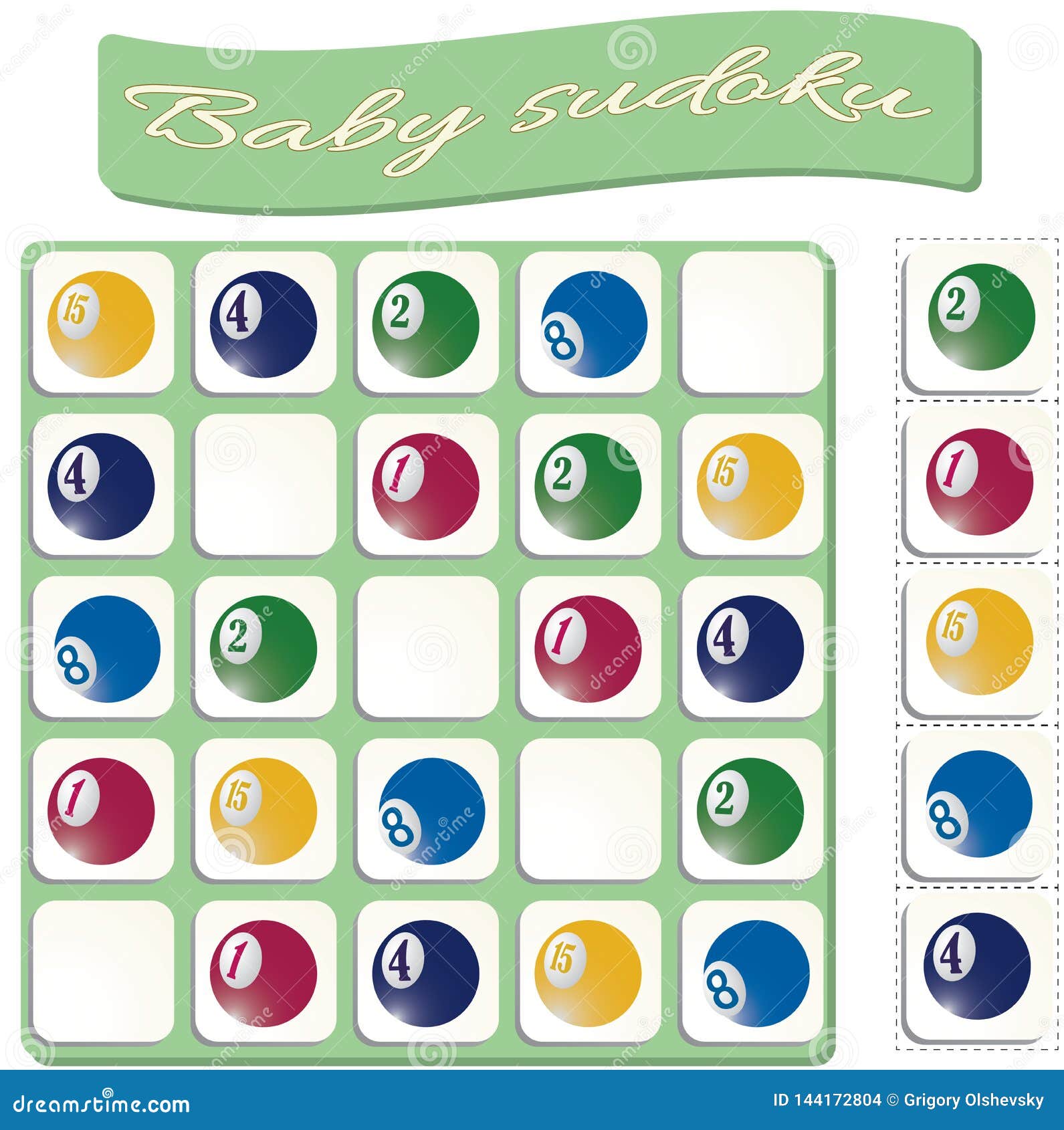 Baby Sudoku with Colorful Billiard Balls Stock Vector - Illustration of ... Baby Sudoku with Colorful Billiard Balls Stock Vector - Illustration of ...