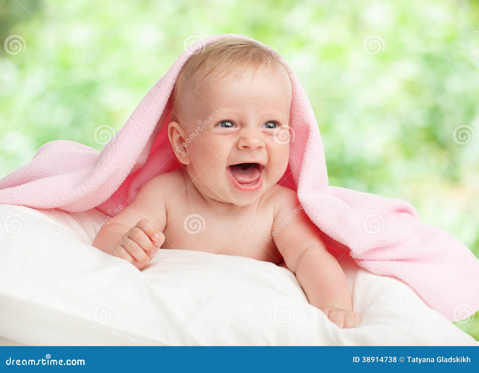 Baby in summer stock photo. Image of blanket, months - 38914738