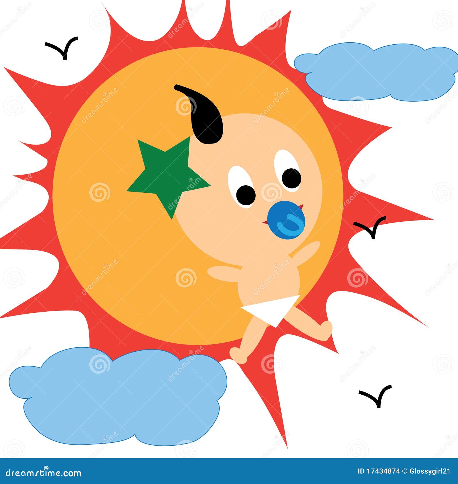 Baby sun stock vector. Illustration of happiness, illustrator - 17434874