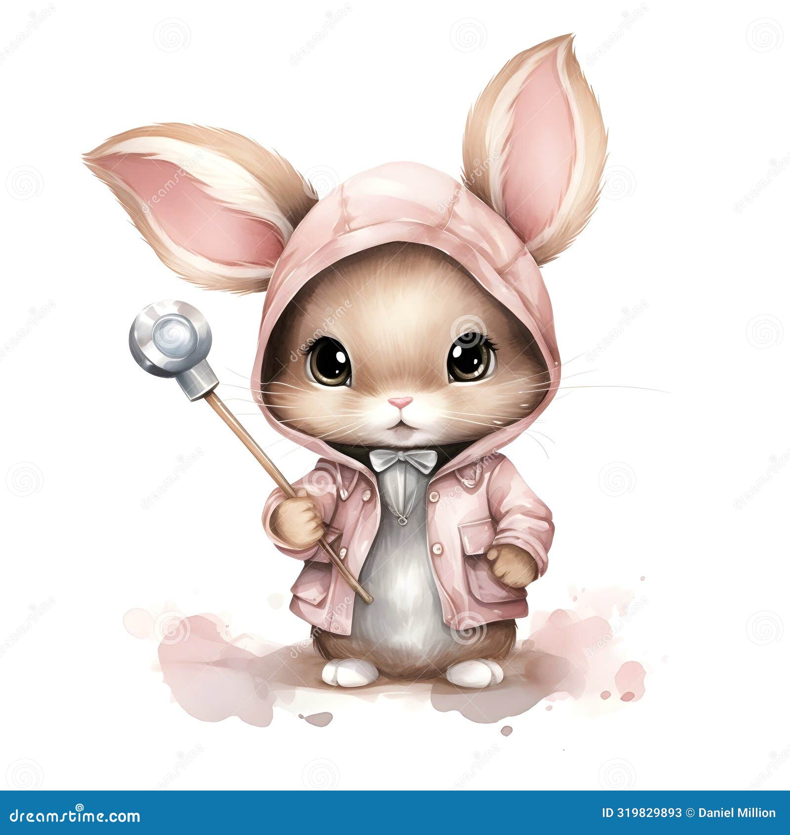 Baby Super Spy Cute Bunny Cute Bunny Watercolor Stock Illustration ...