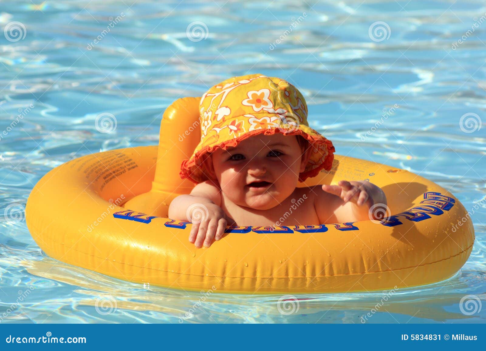 Baby on the swimming pool stock image. Image of crocodile - 5834831