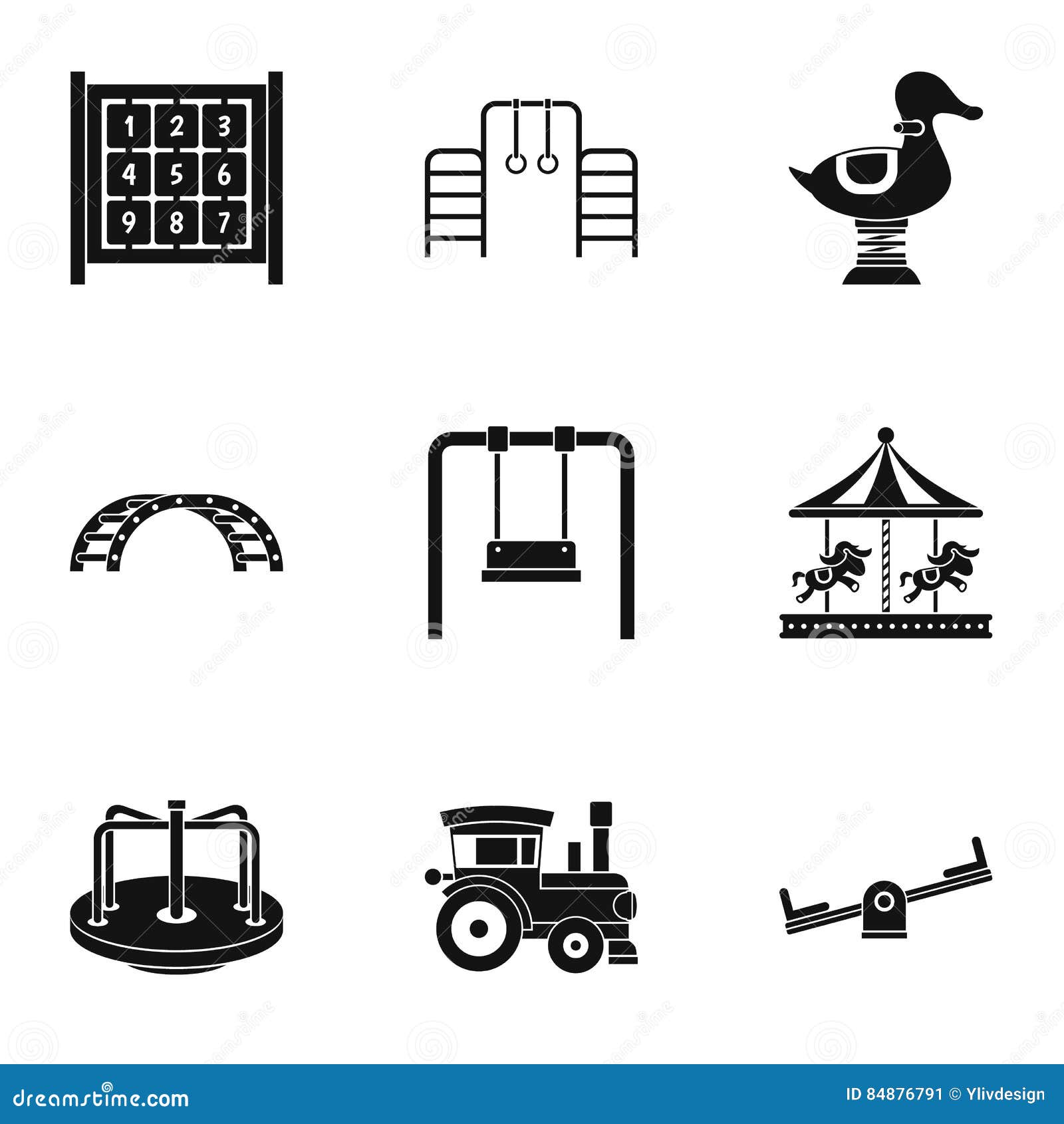 Swing Icons Set, Outline Style Vector Illustration | CartoonDealer.com ...