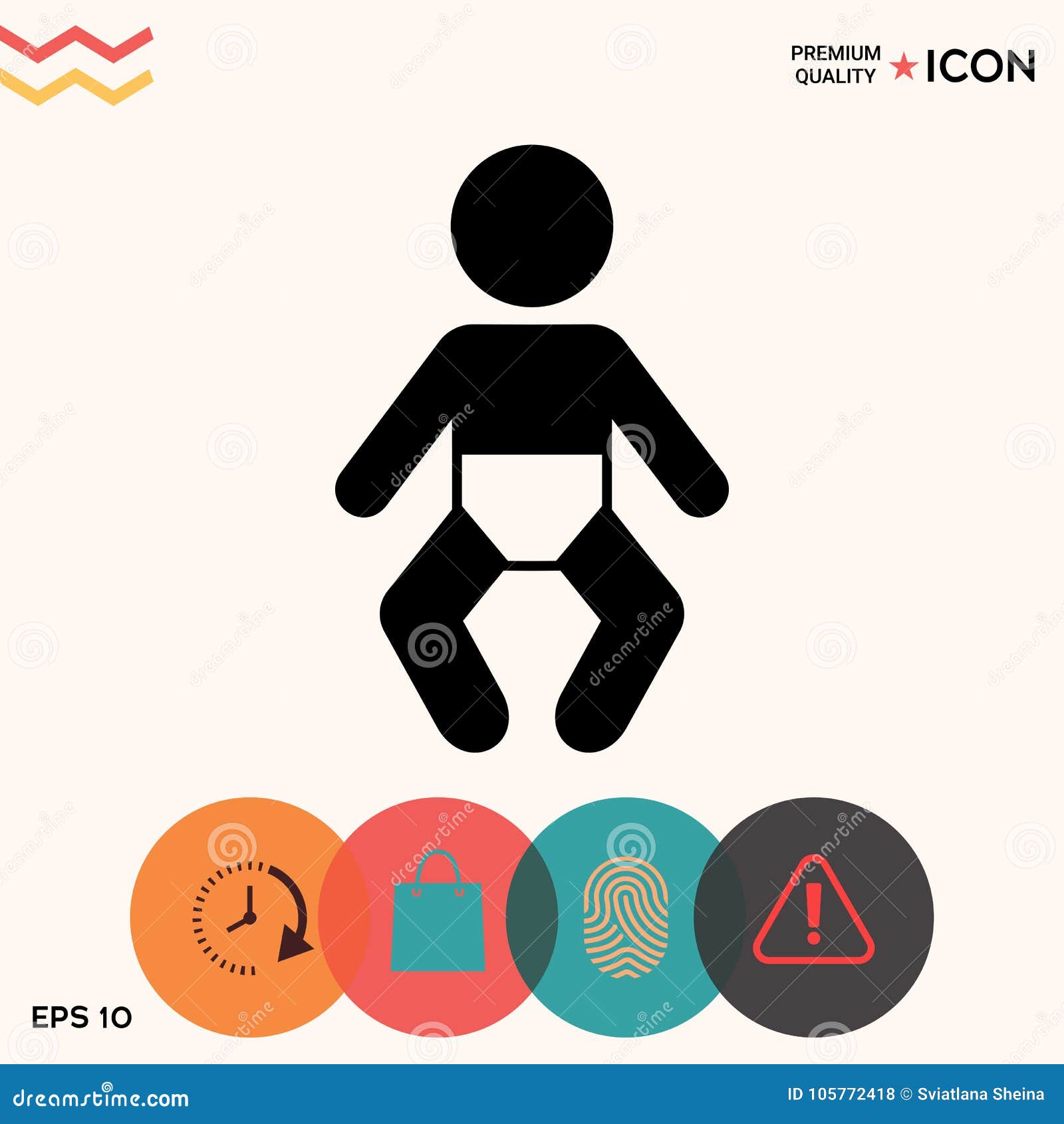 Baby symbol icon stock vector. Illustration of little - 105772418