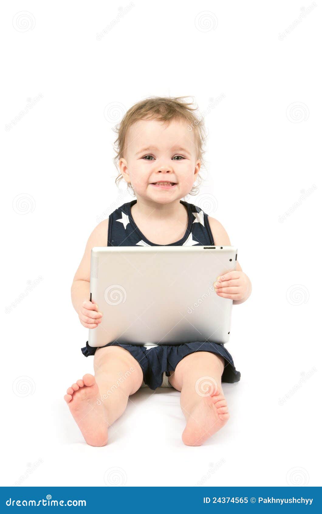 Baby with tablet stock image. Image of emotion, beautiful - 24374565