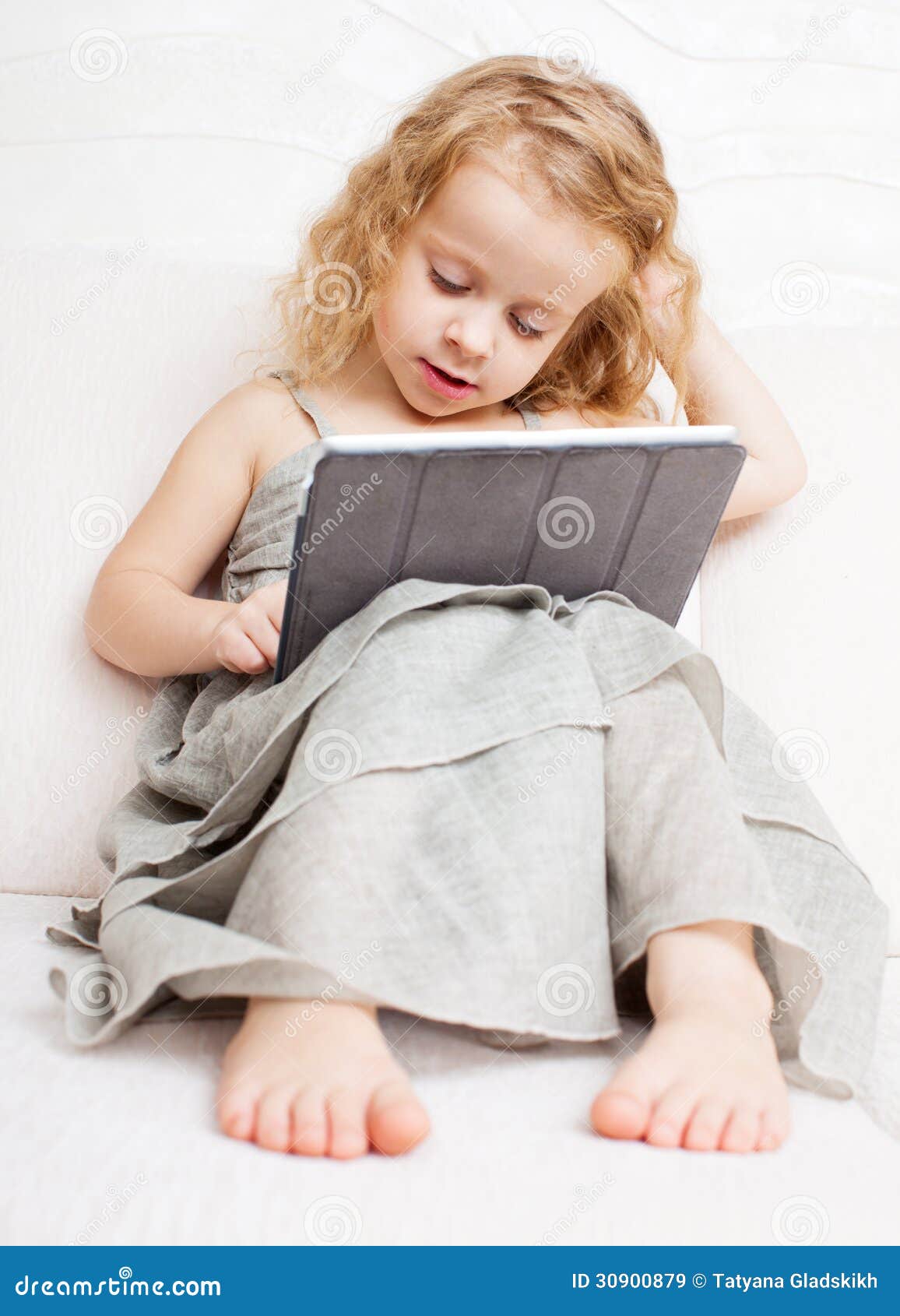 Baby with tablet computer stock image. Image of home - 30900879