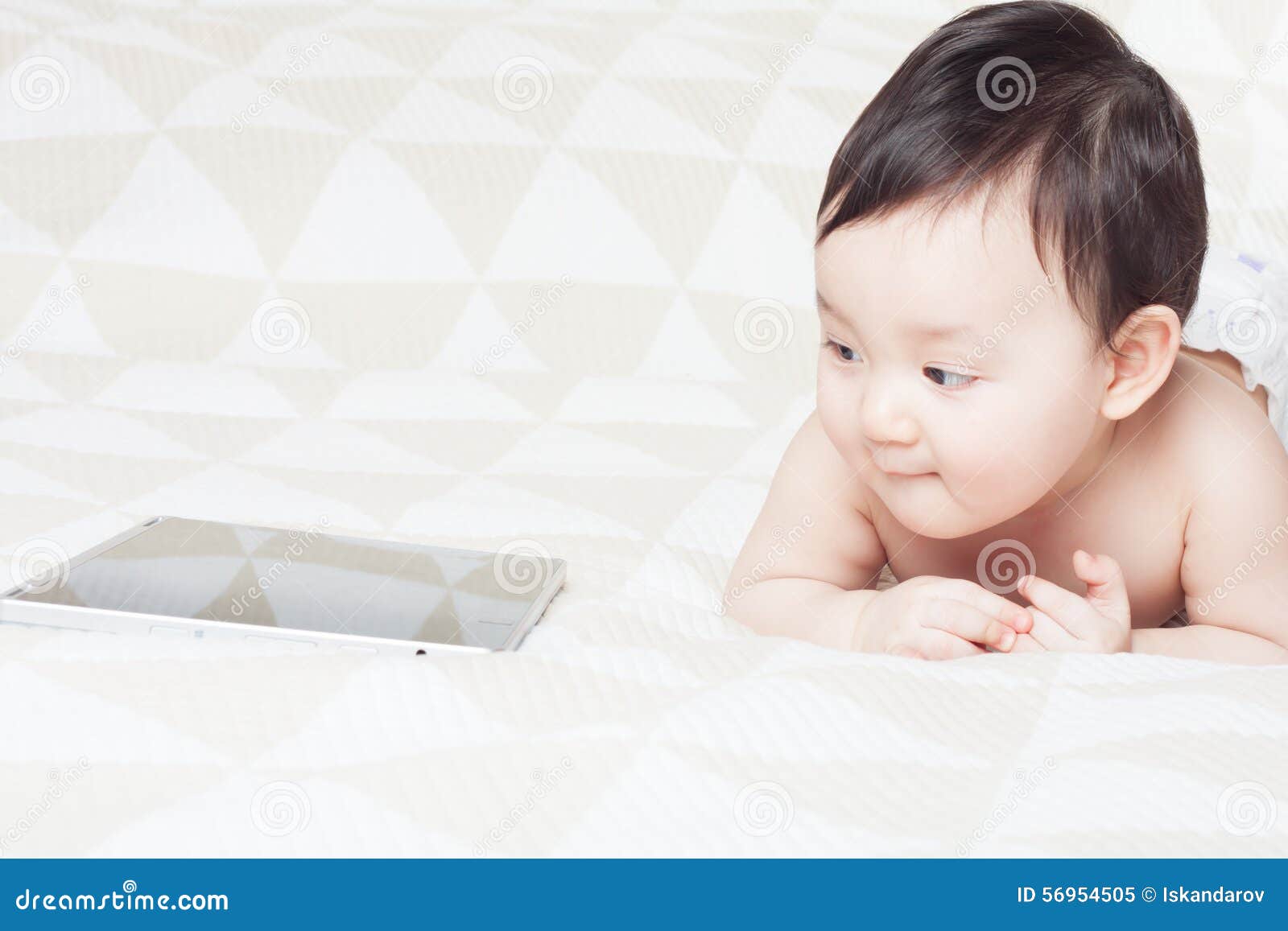 Baby and tablet PC stock image. Image of boys, book, emotion - 56954505