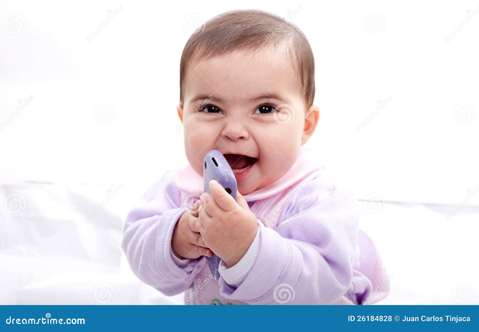 Baby Talking on Mobile Phone Stock Photo - Image of communication ...