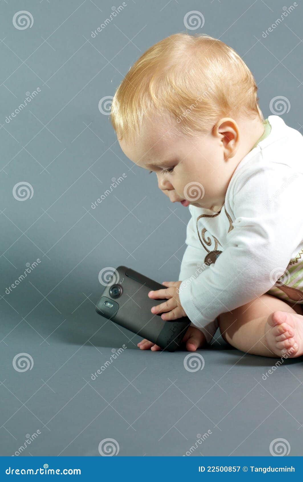 Baby and technology stock image. Image of little, sitting - 22500857