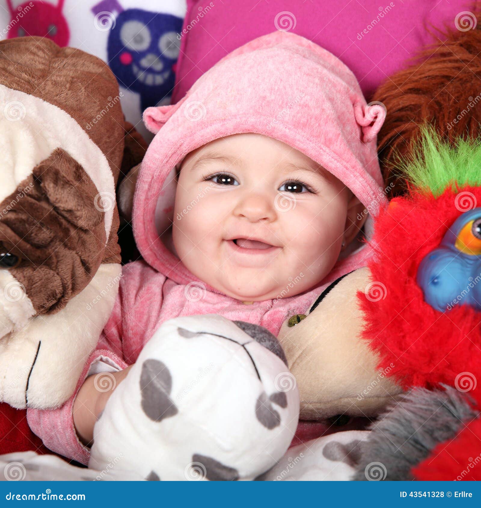 Baby and teddies stock photo. Image of infantile, teddy - 43541328