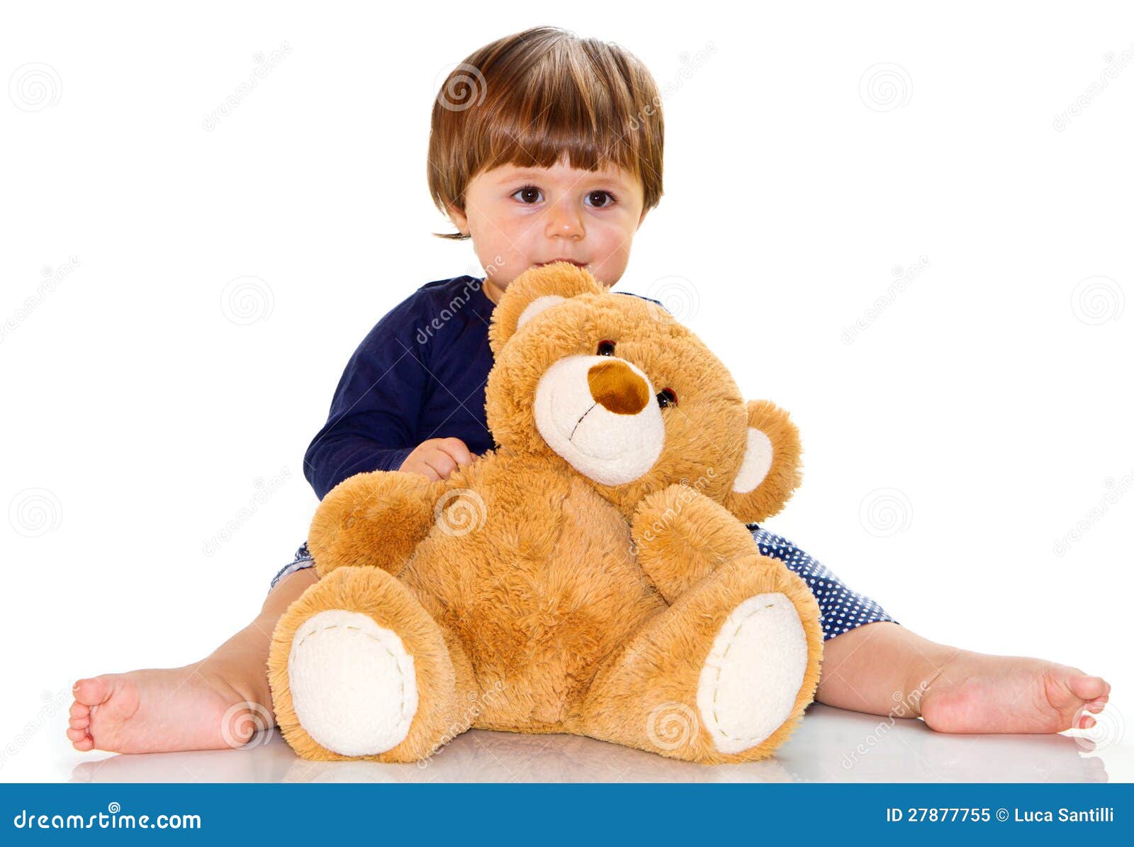Baby with teddy bear stock image. Image of life, cheerful - 27877755