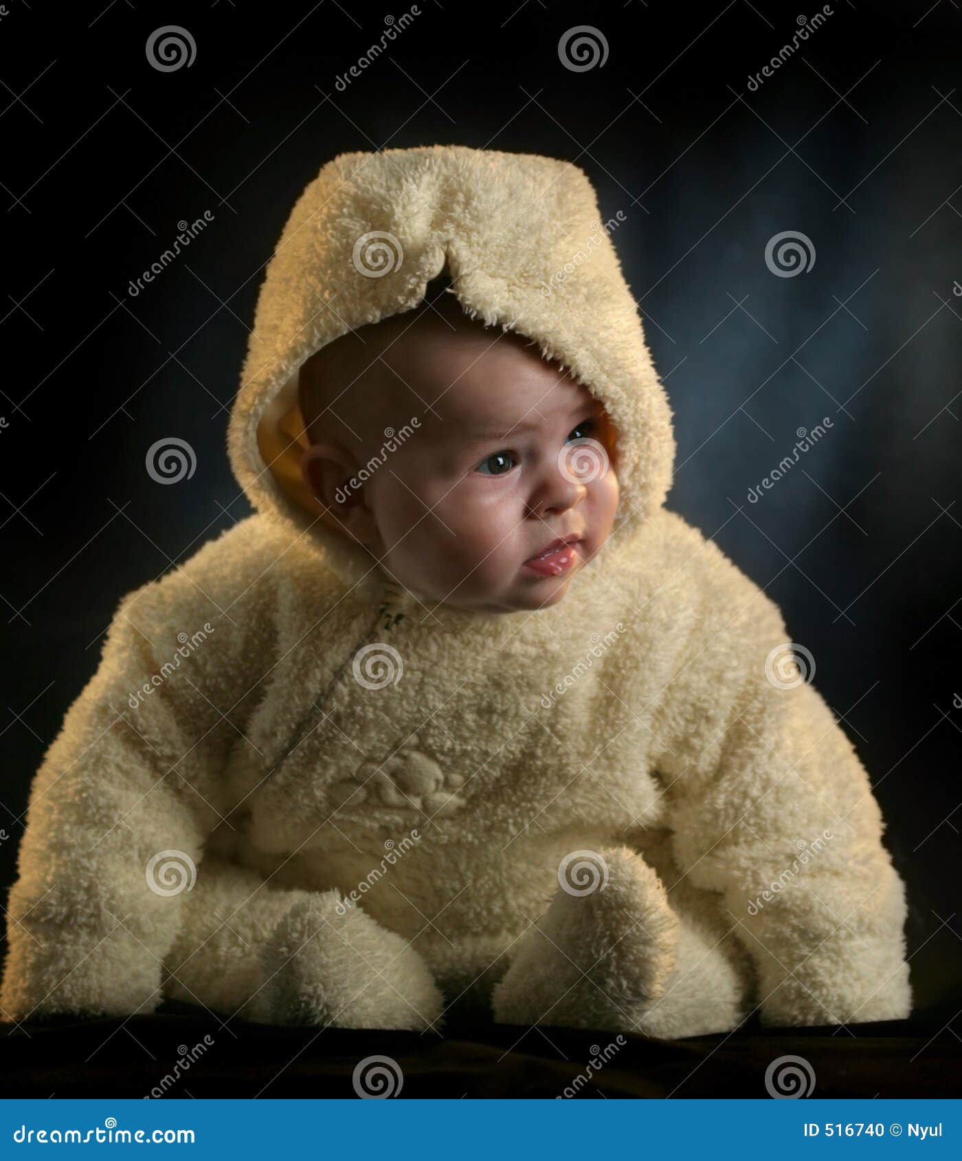 Baby in teddy bear cloth stock photo. Image of intimate - 516740