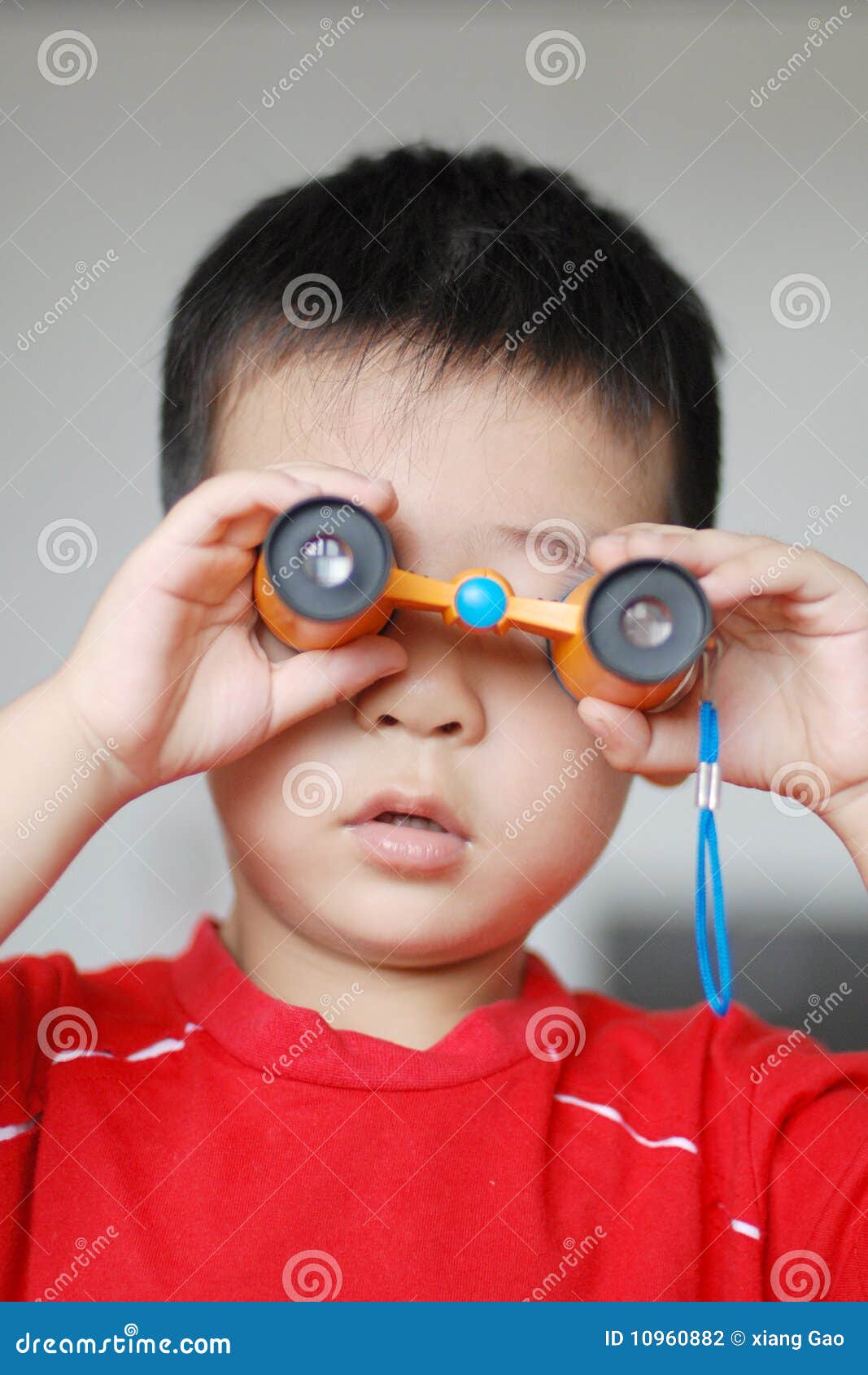 Baby with telescope stock photo. Image of lens, children - 10960882