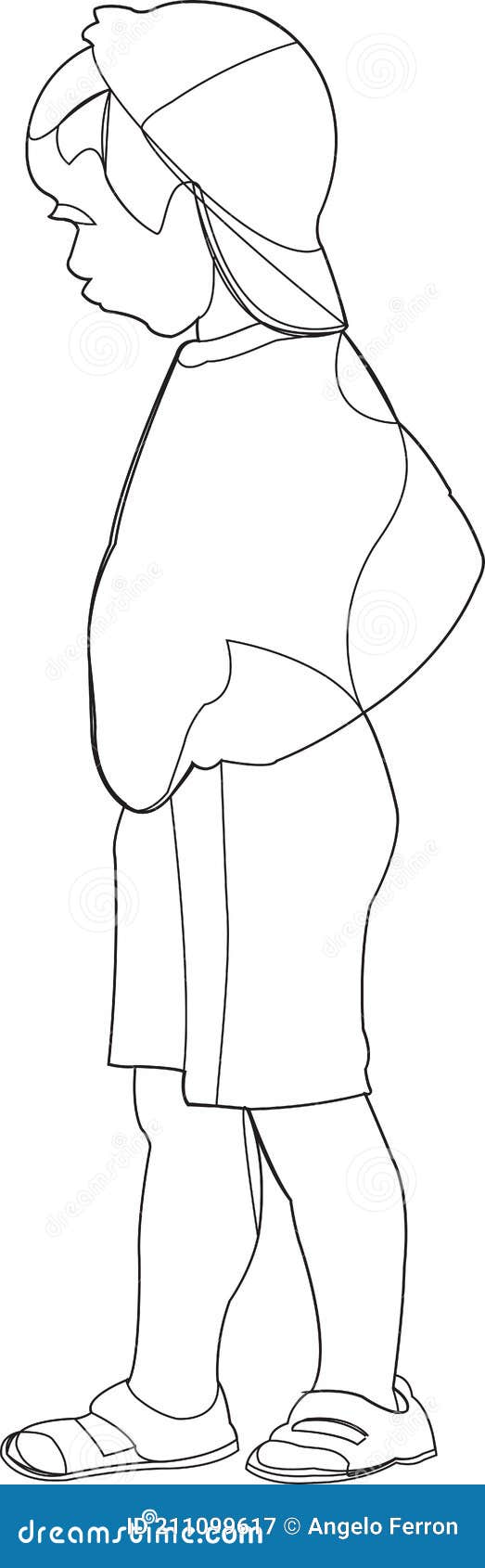 Baby in Tender Age Young Child in White Background Stock Vector ...