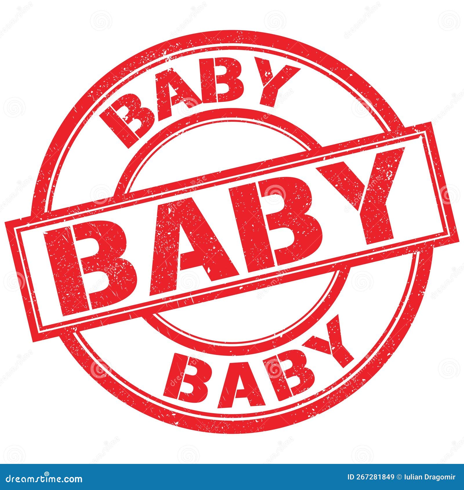 BABY Text Written on Red Stamp Sign Stock Illustration - Illustration ...
