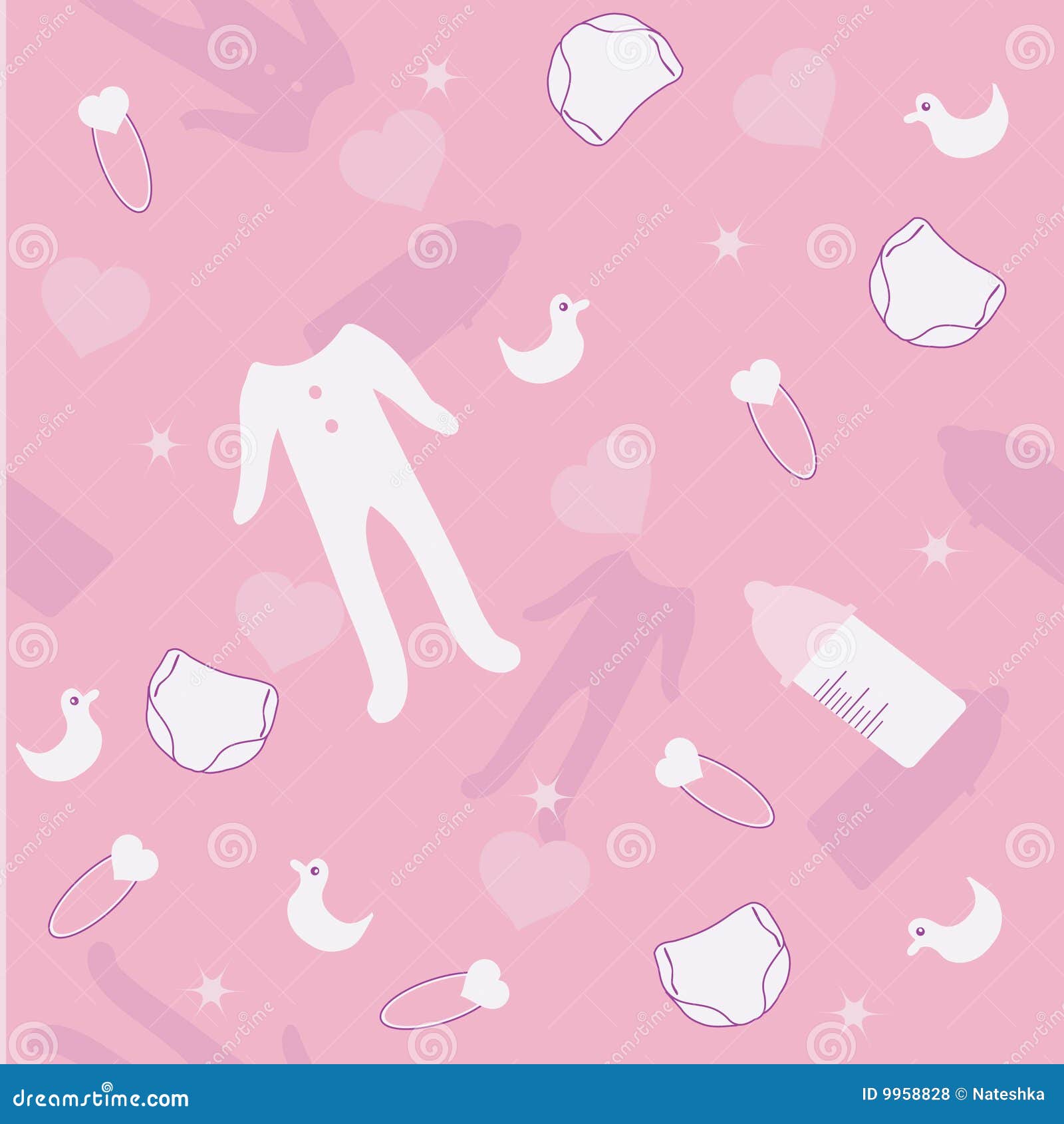 Baby theme background stock vector. Illustration of bottle - 9958828