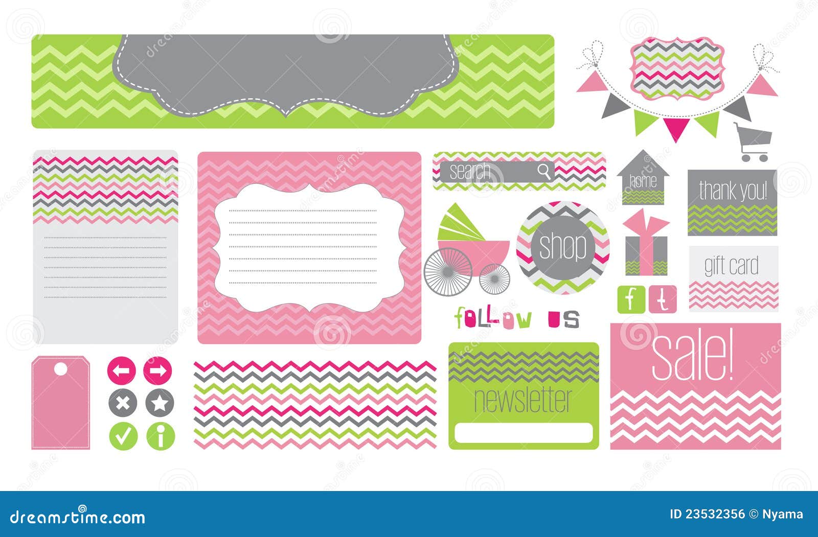 Baby Theme Website Elements Stock Illustration - Illustration of ...