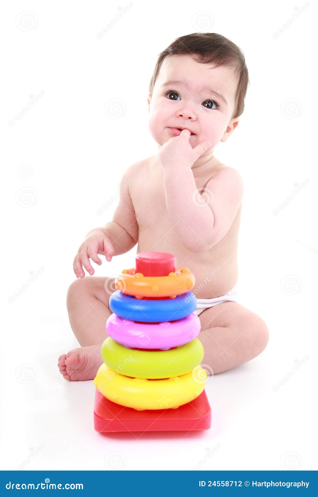 Baby thinking stock photo. Image of white, isolated, adorable - 24558712