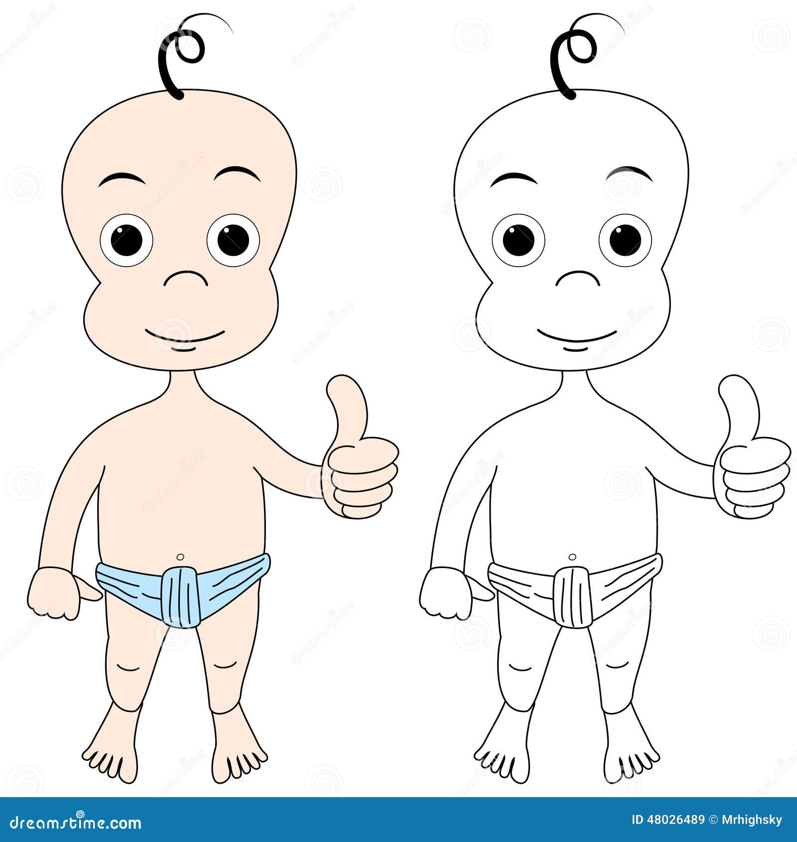 Baby with thumbs up stock vector. Illustration of vector - 48026489