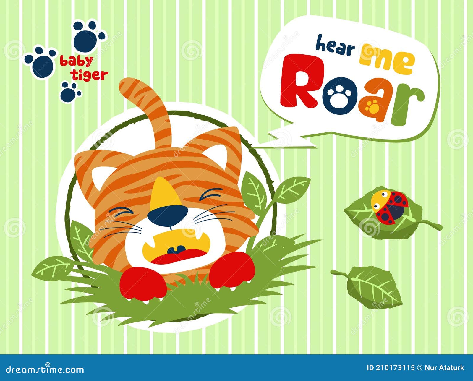 Funny Baby Tiger Cartoon Roaring | CartoonDealer.com #210173115