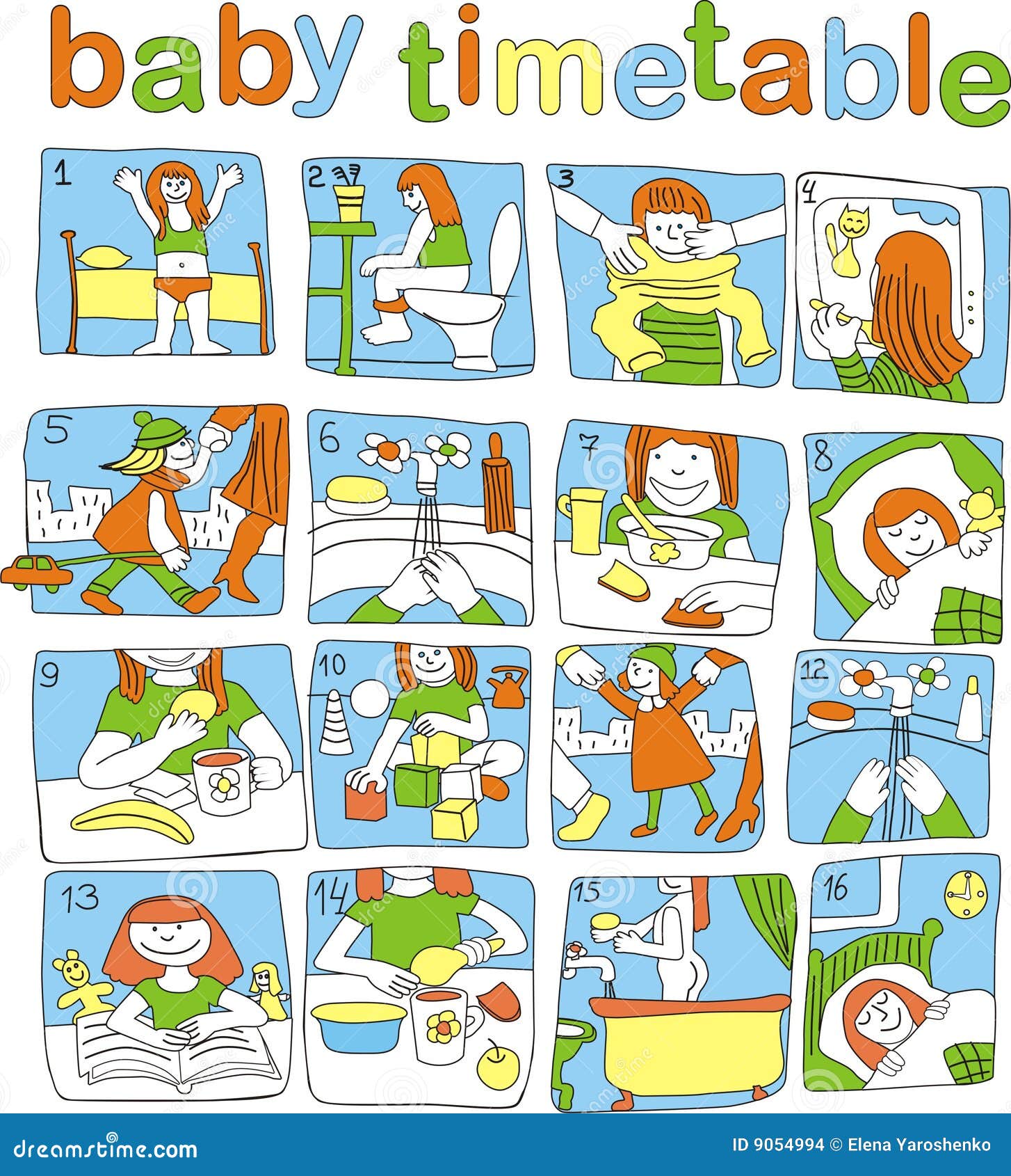 Baby timetable stock vector. Illustration of icon, advice - 9054994