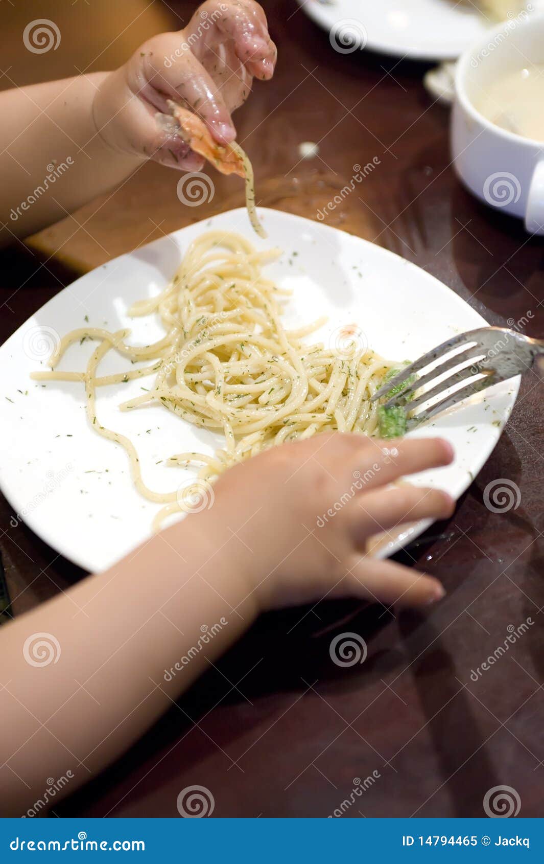 Baby to grab pasta stock image. Image of grab, little - 14794465