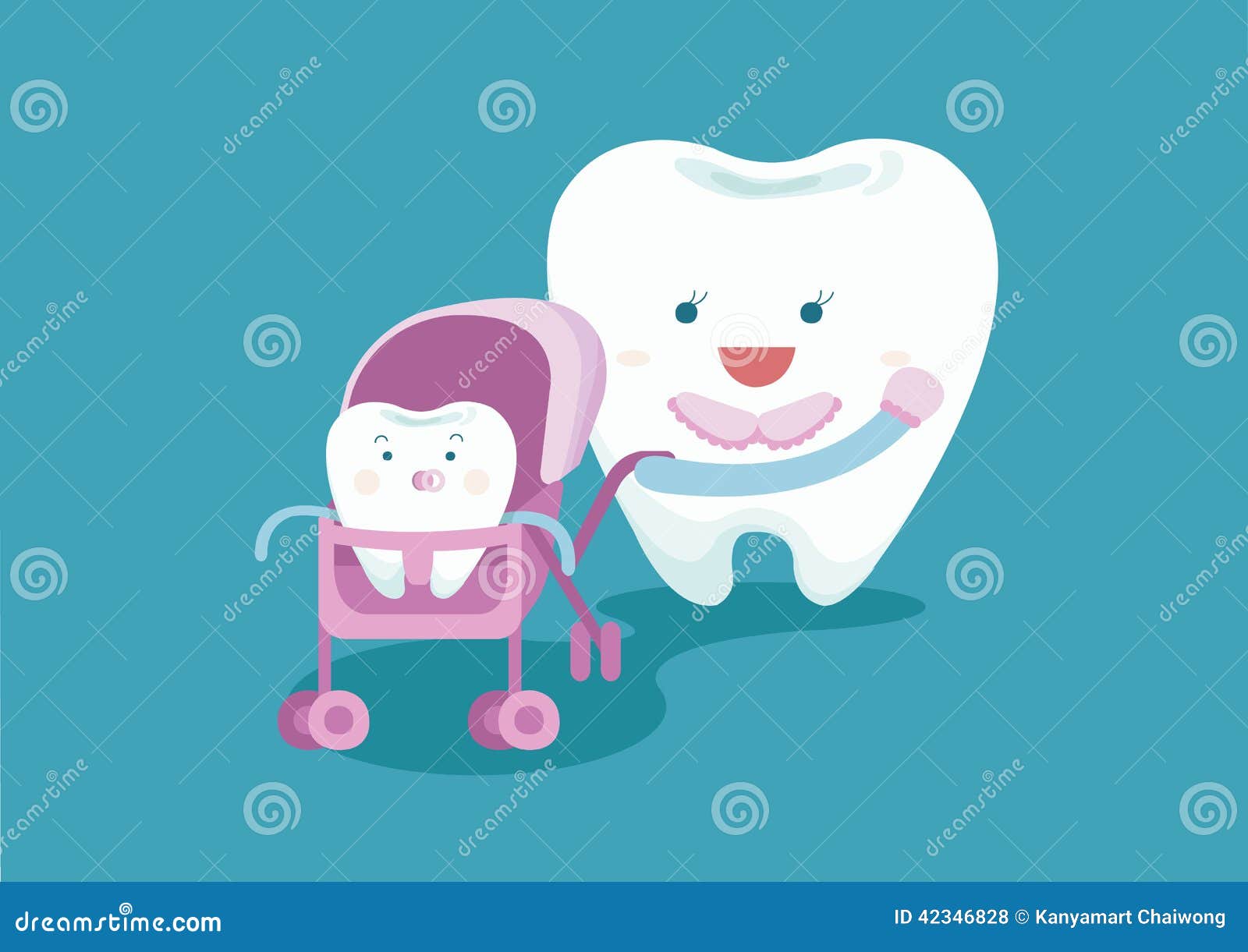 Baby tooth and mom tooth stock vector. Illustration of parenting - 42346828